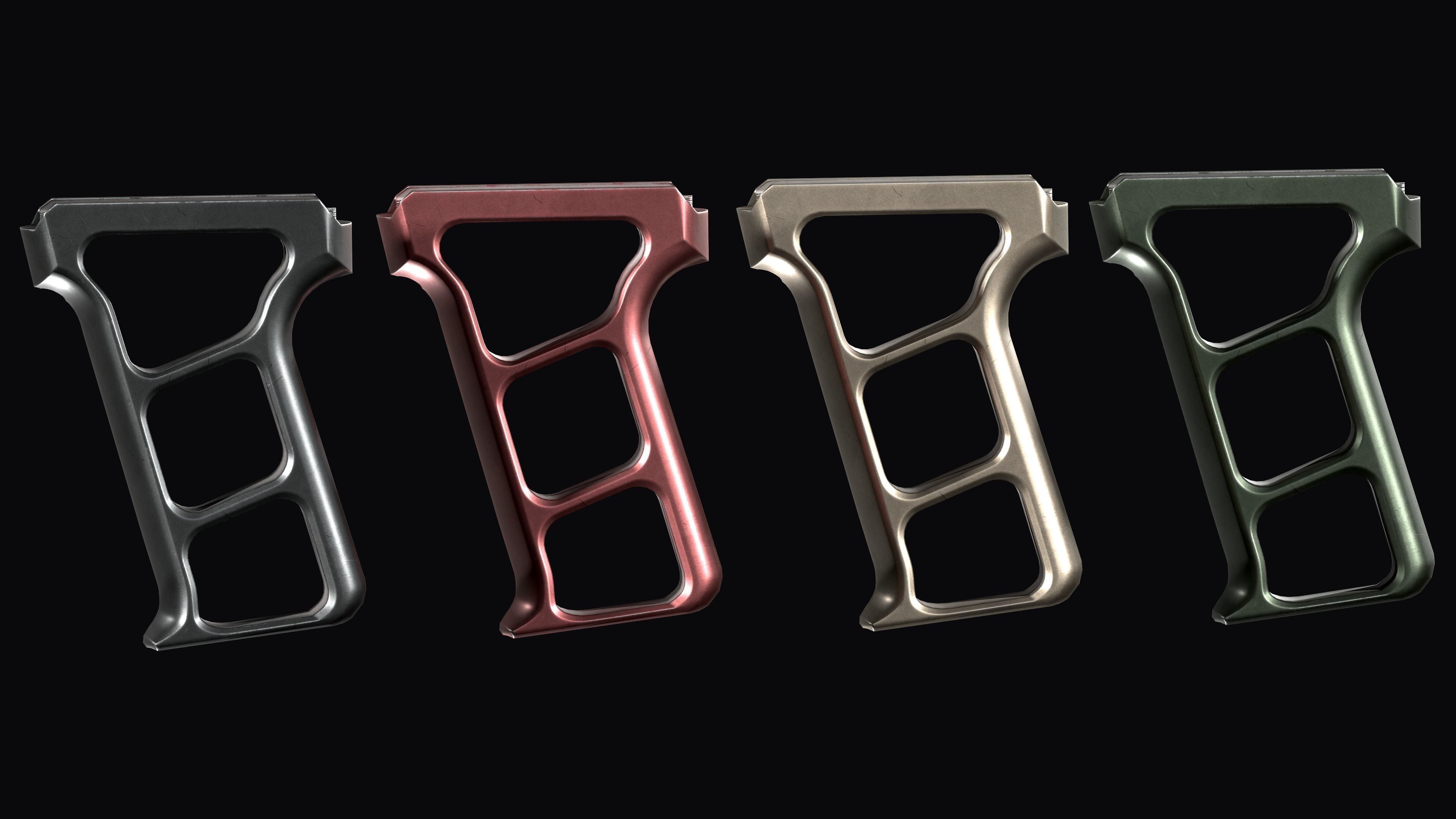 3D Model Collection Tactical forward vertical grips pack VR / AR / low ...