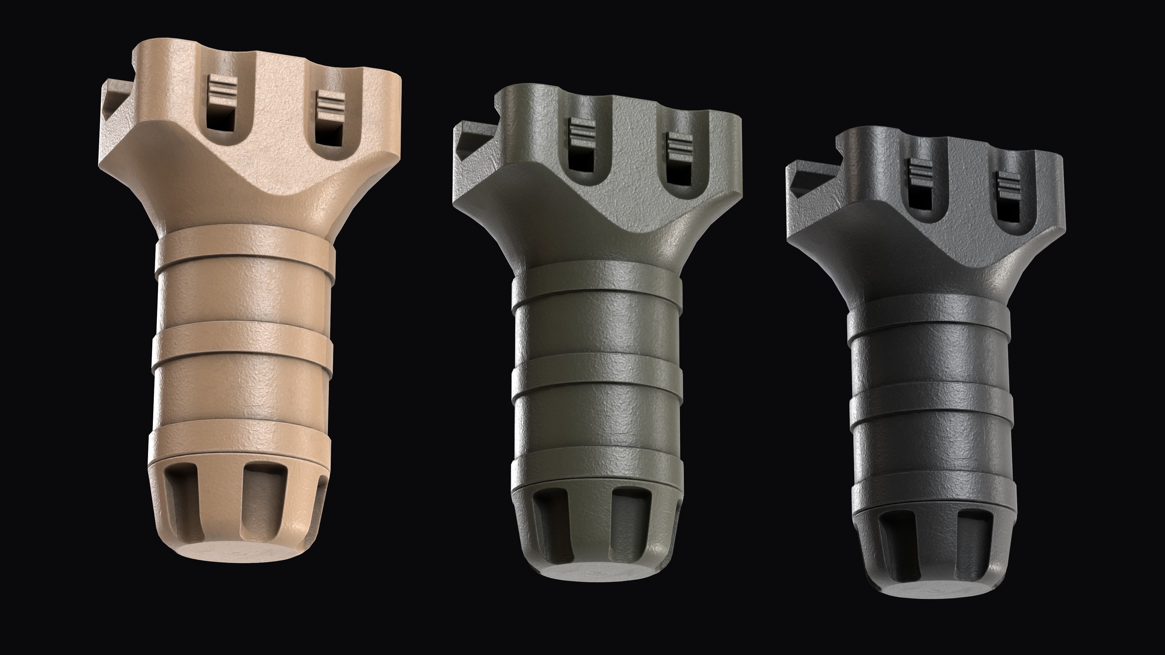 3D Model Collection Tactical forward vertical grips pack VR / AR / low-poly | CGTrader