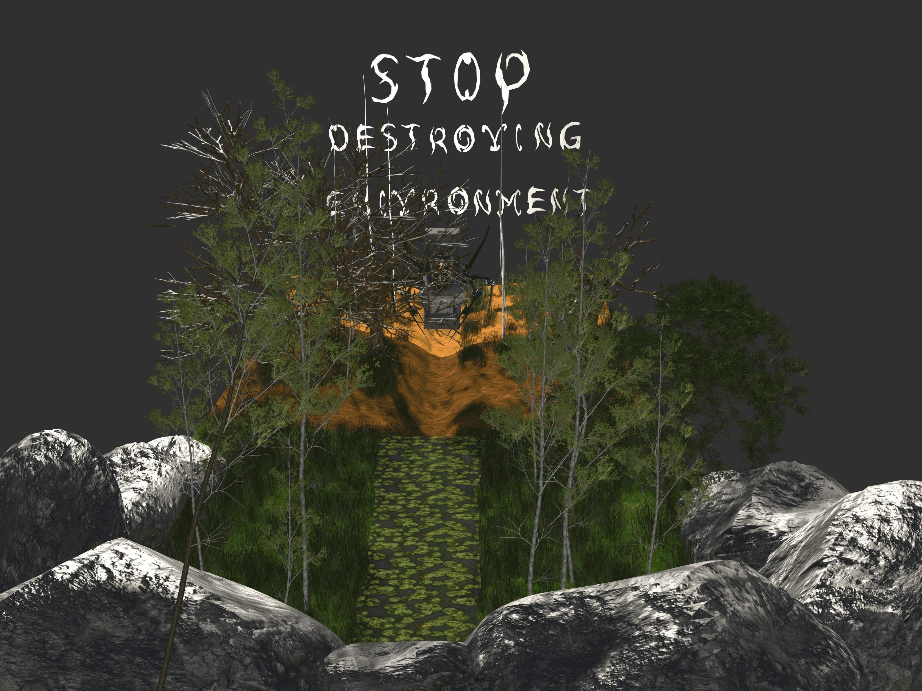 3D model Stop Destroying The Environment VR / AR / low-poly | CGTrader