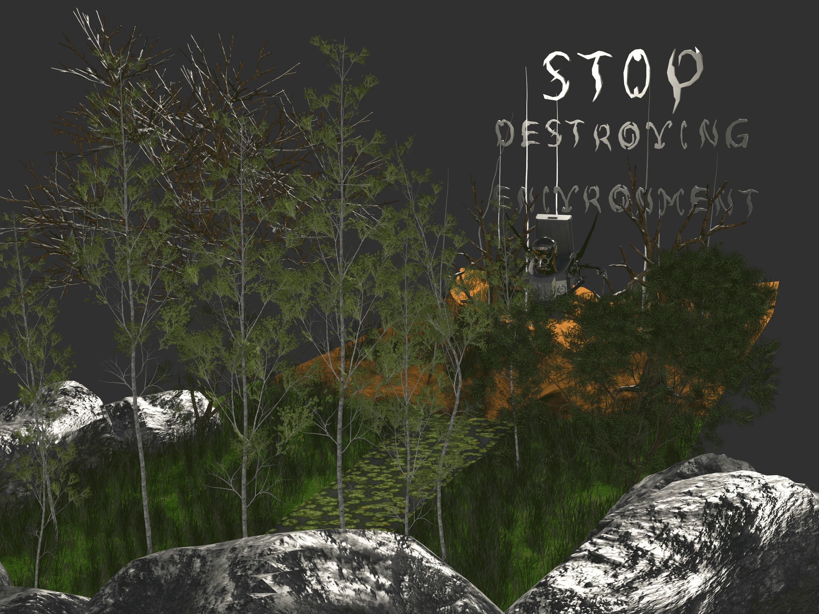 3D model Stop Destroying The Environment VR / AR / low-poly | CGTrader