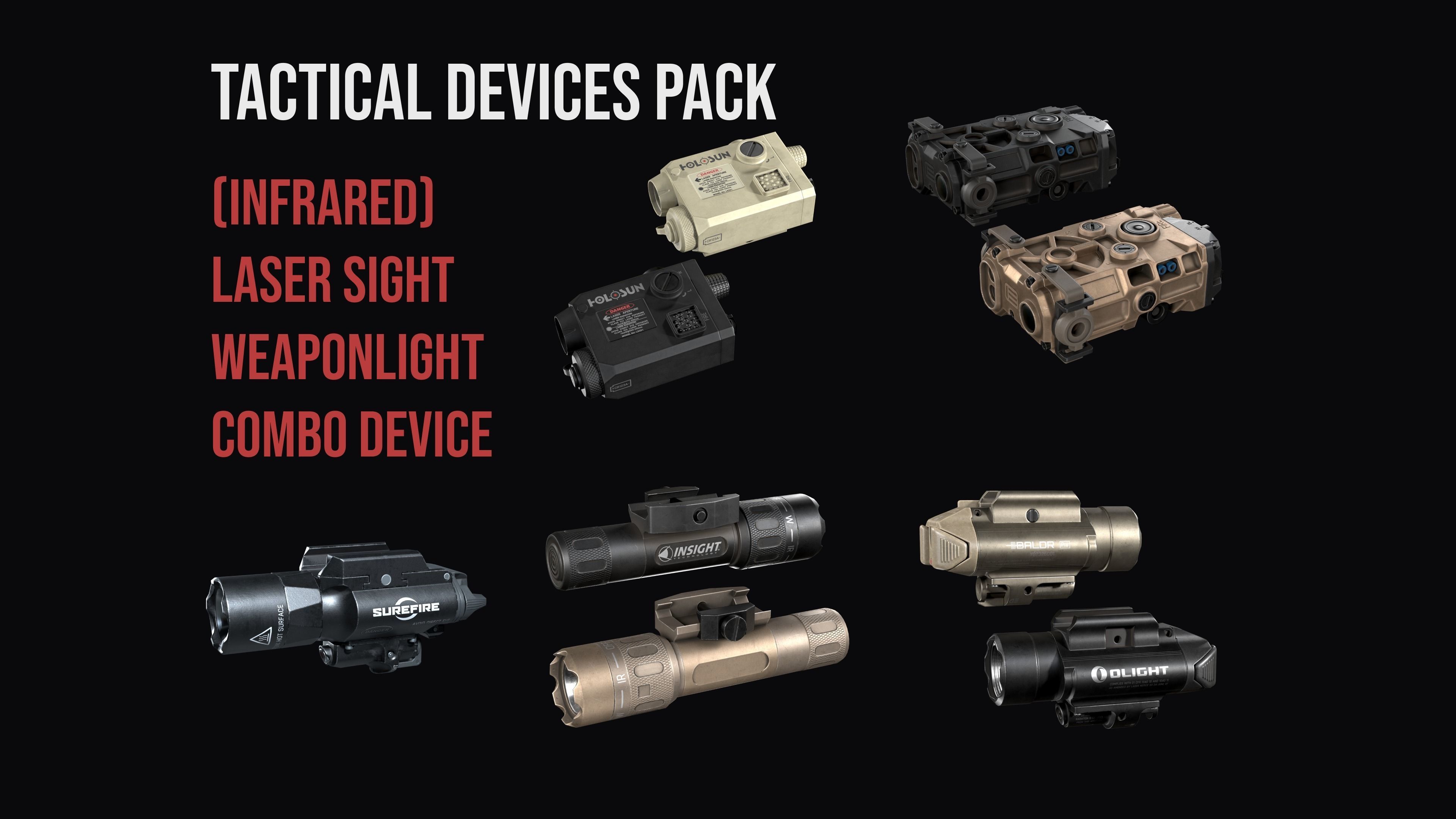 Tactical devices pack collection VR / AR / low-poly | CGTrader