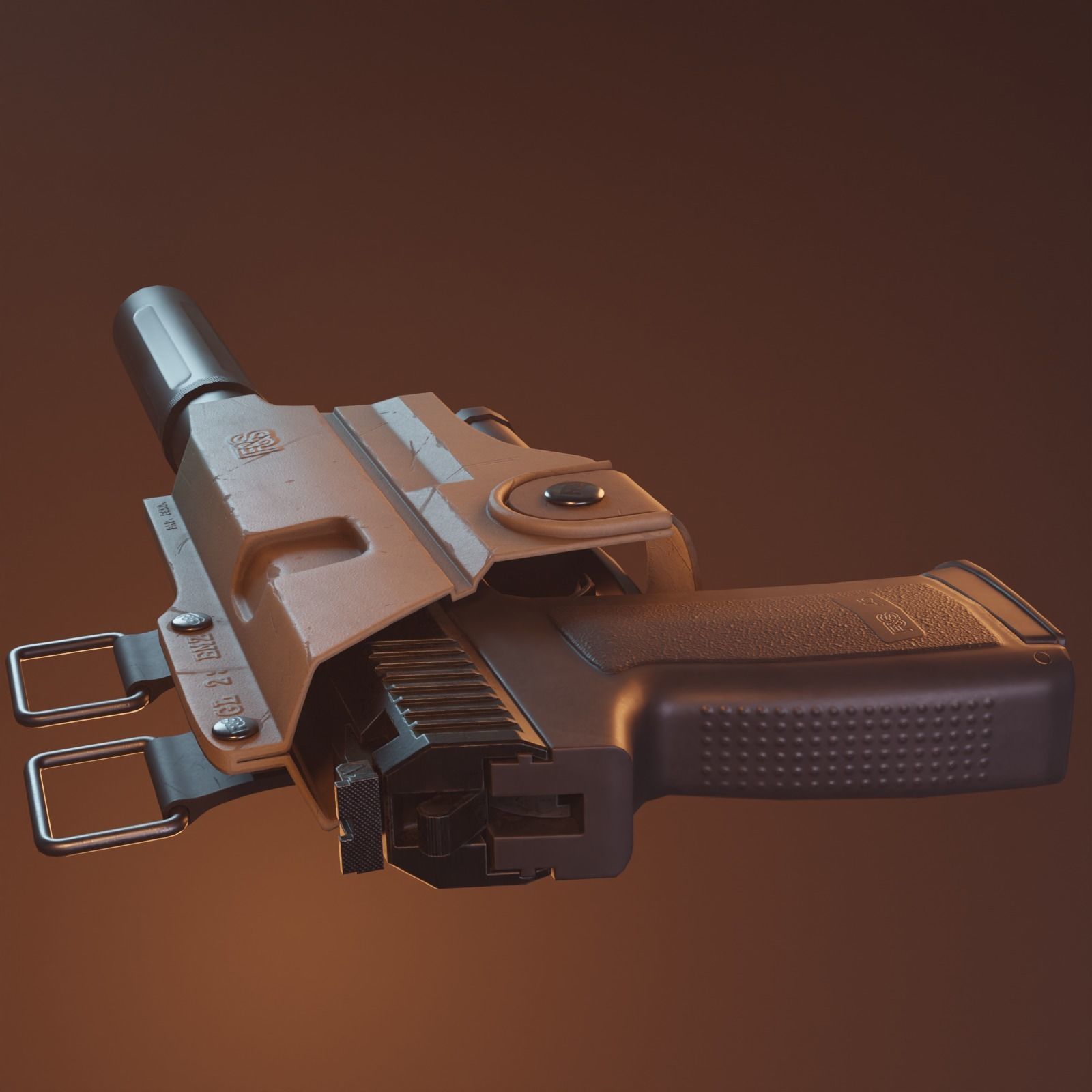 3D model USP 45 inspired pistol VR / AR / low-poly | CGTrader