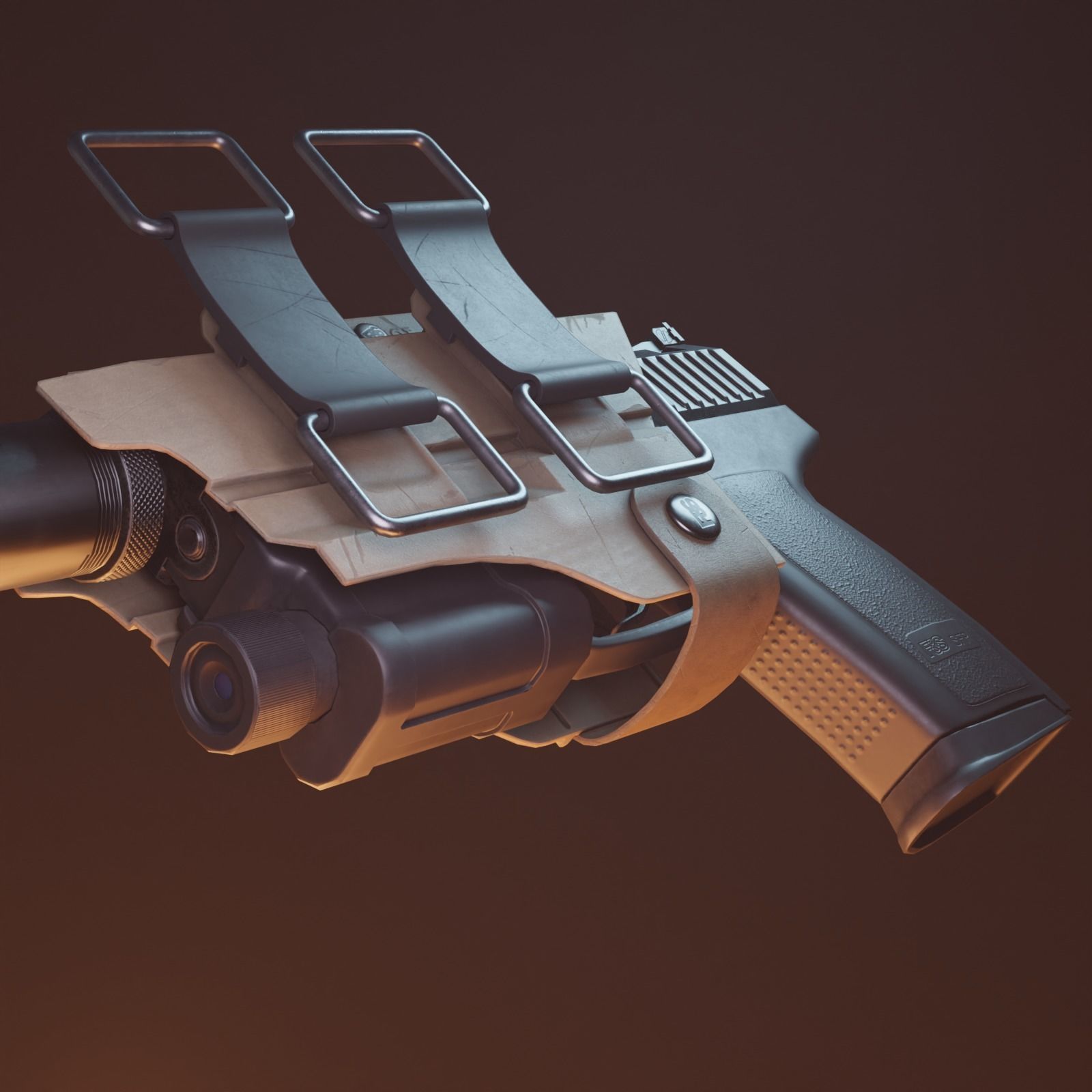3D model USP 45 inspired pistol VR / AR / low-poly | CGTrader