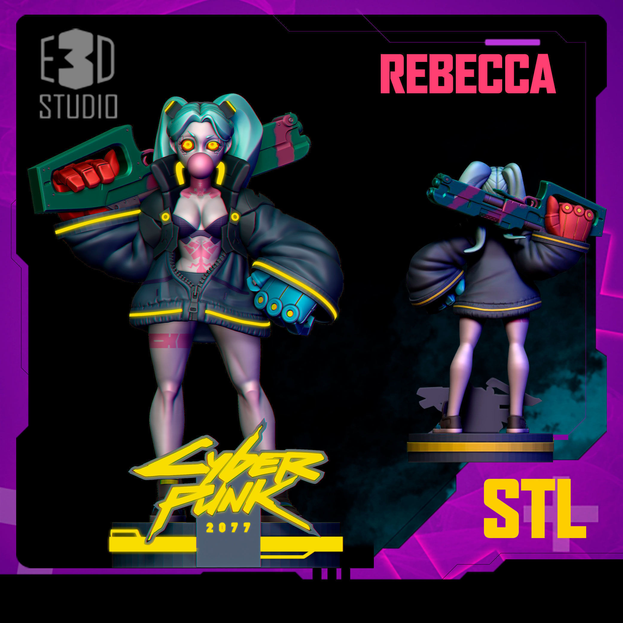 REBECCA CYBERPUNK 3D model 3D printable | CGTrader