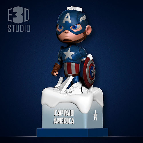 CAPTAIN AMERICA 3D model 3D printable | CGTrader