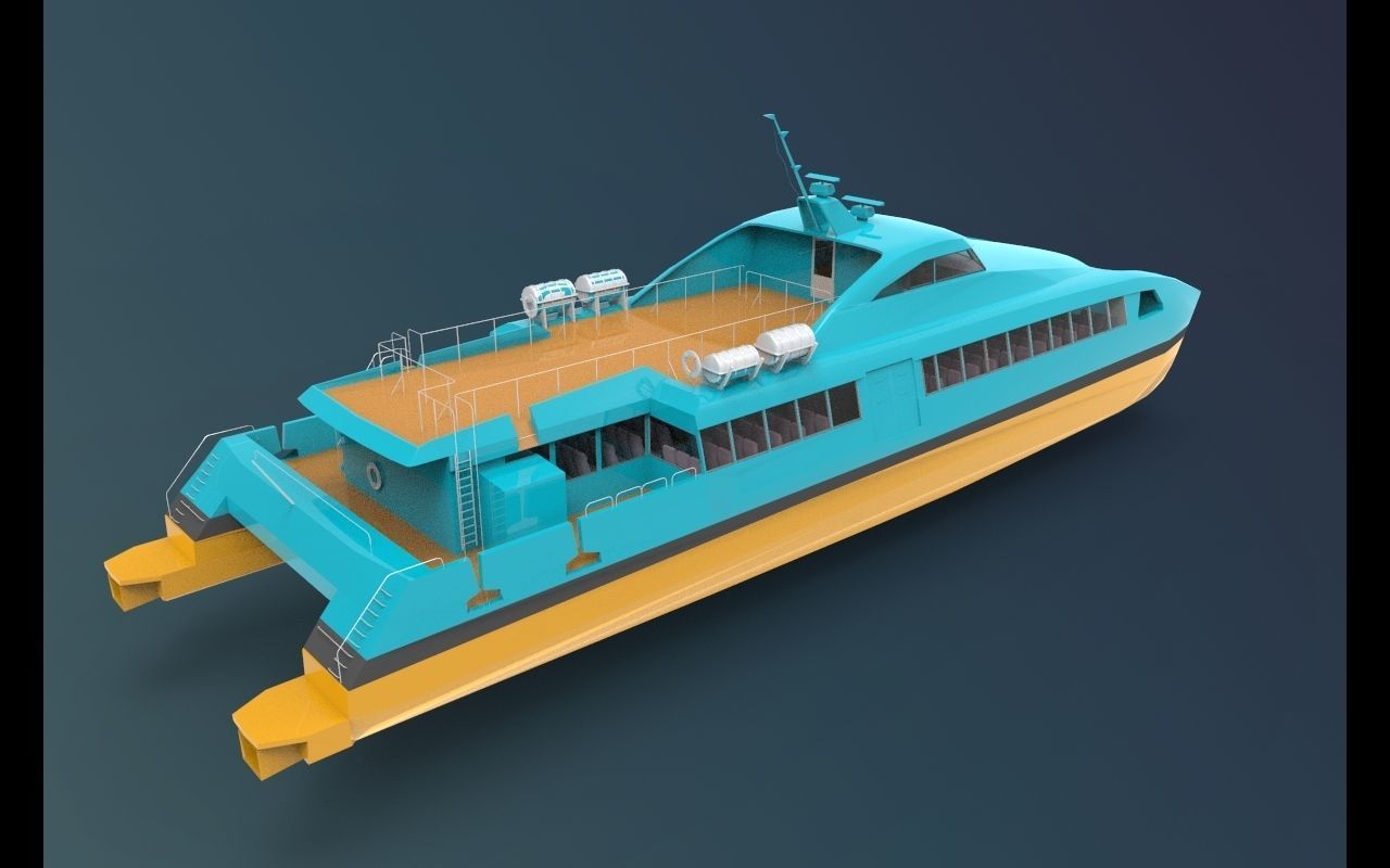 3D model Ferry Roro Ship Catamaran Hull VR / AR / low-poly | CGTrader