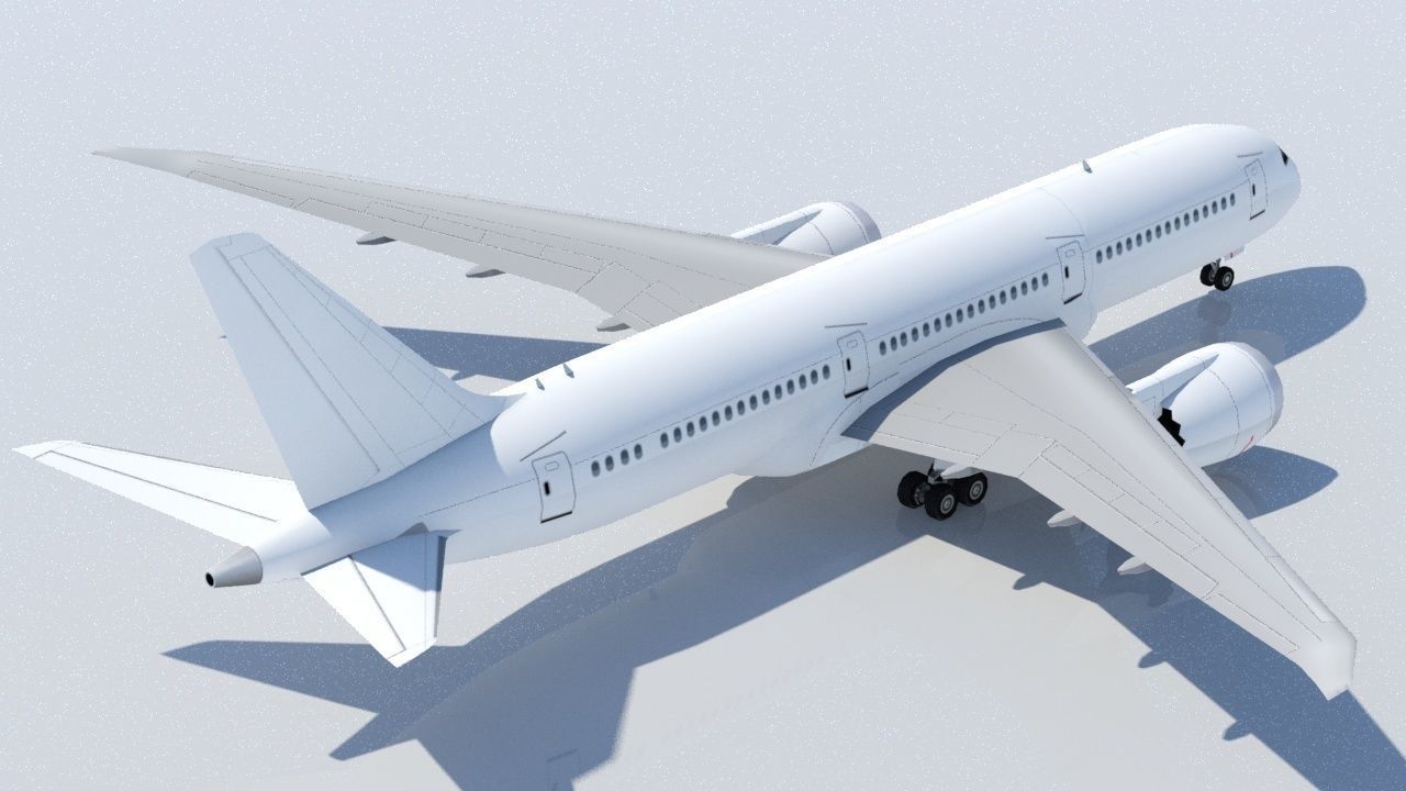 3D model B787 8 Dreamliner Low Poly Static VR / AR / low-poly | CGTrader