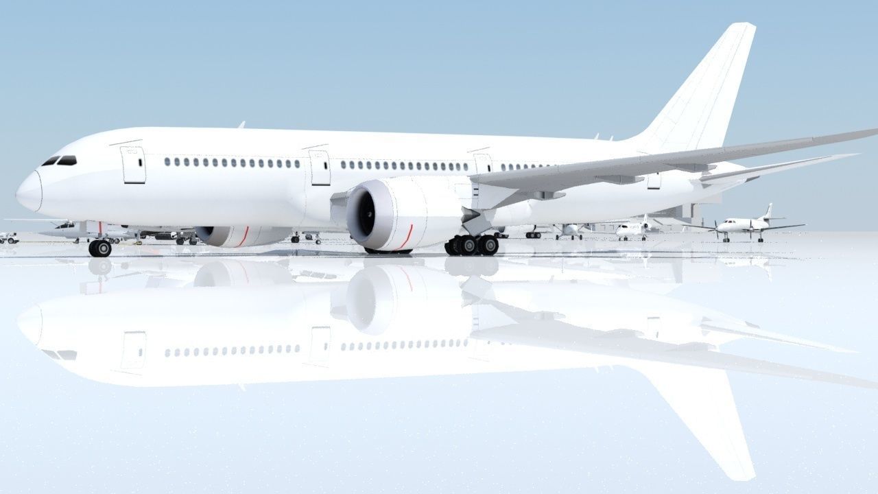 3D model B787 8 Dreamliner Low Poly Static VR / AR / low-poly | CGTrader