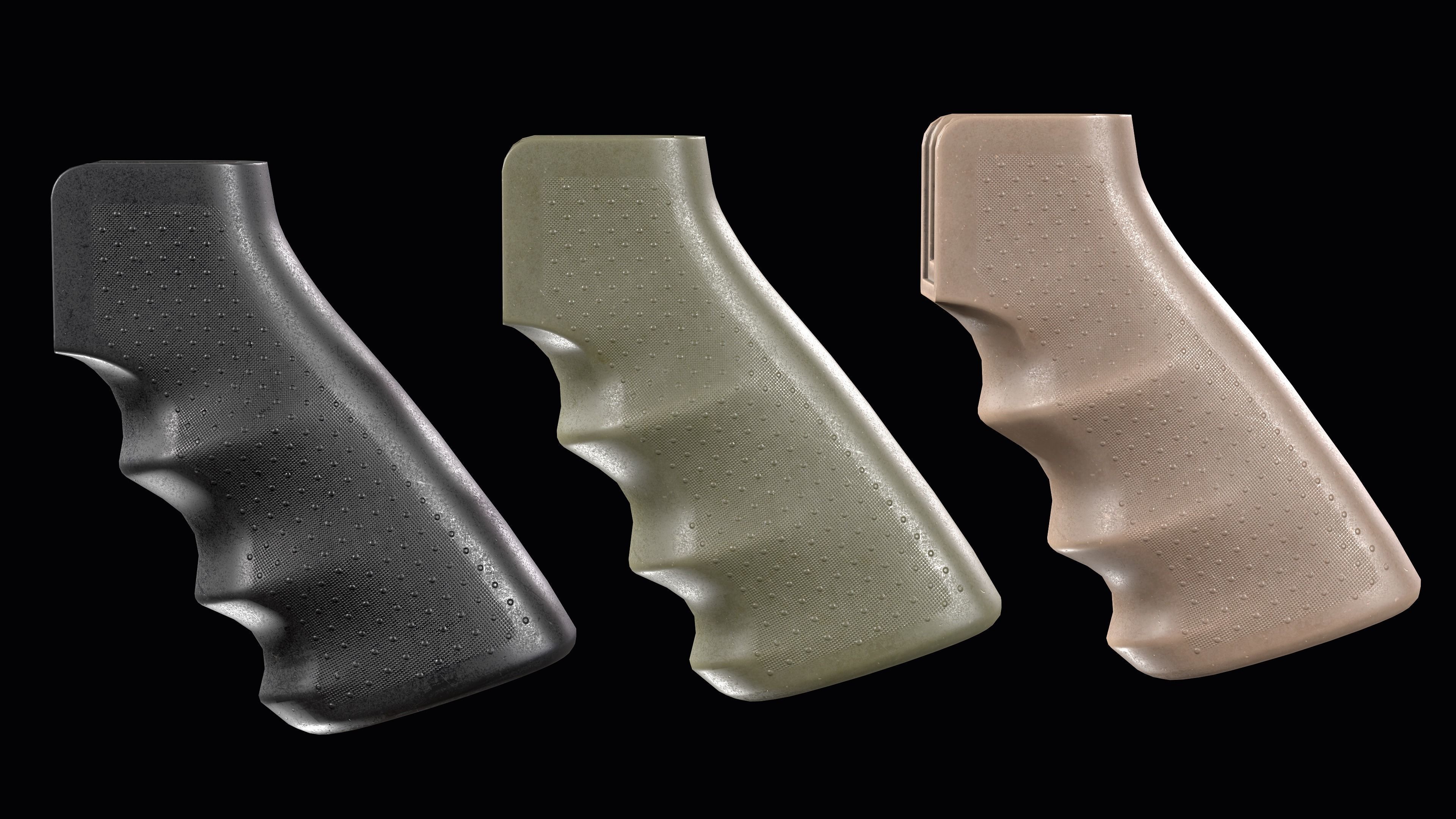 3D Model Collection AR 10 AR 15 pistol grips pack VR / AR / low-poly ...