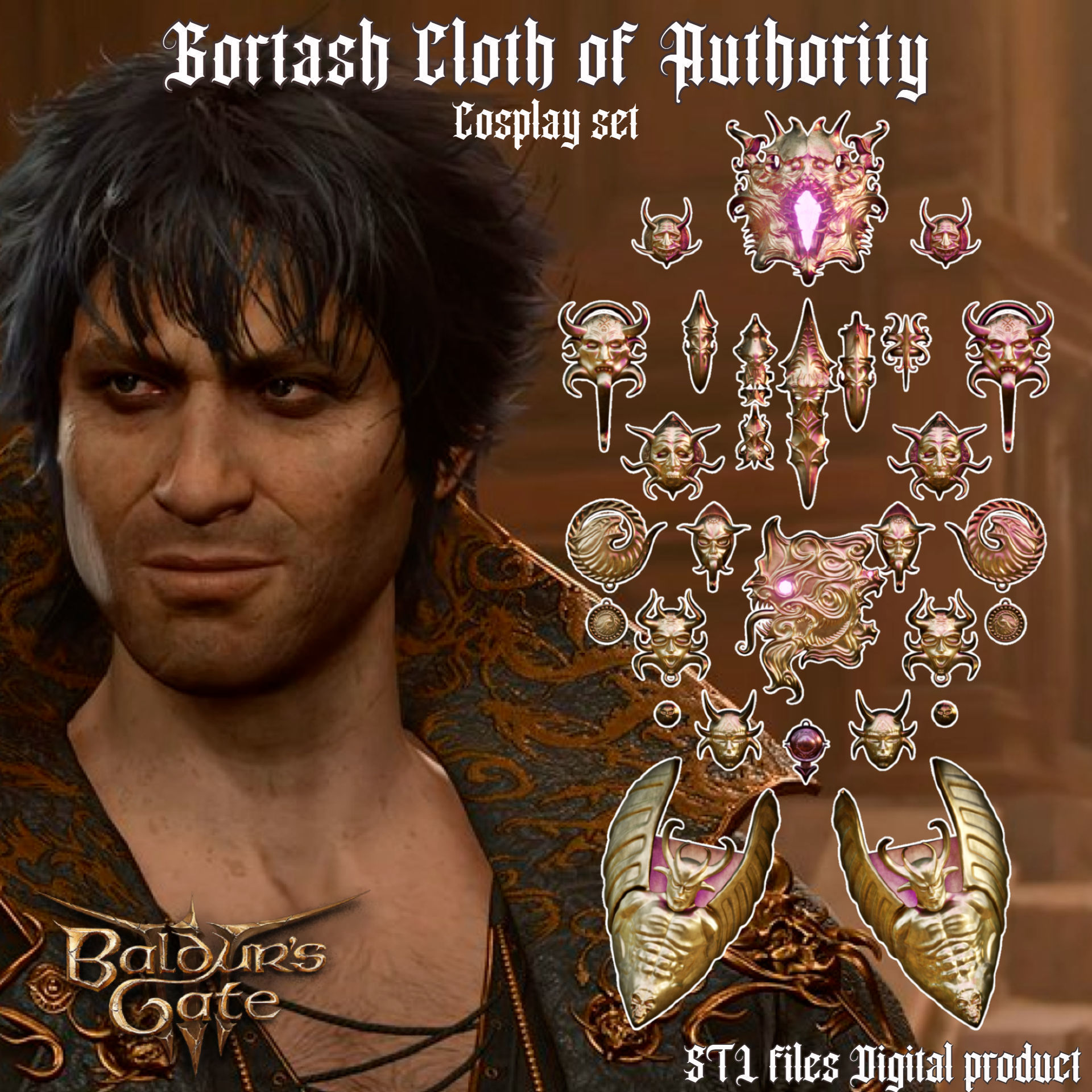 Gortash Cloth of Authority Cosplay Set Baldurs Gate 3 3D model 3D ...