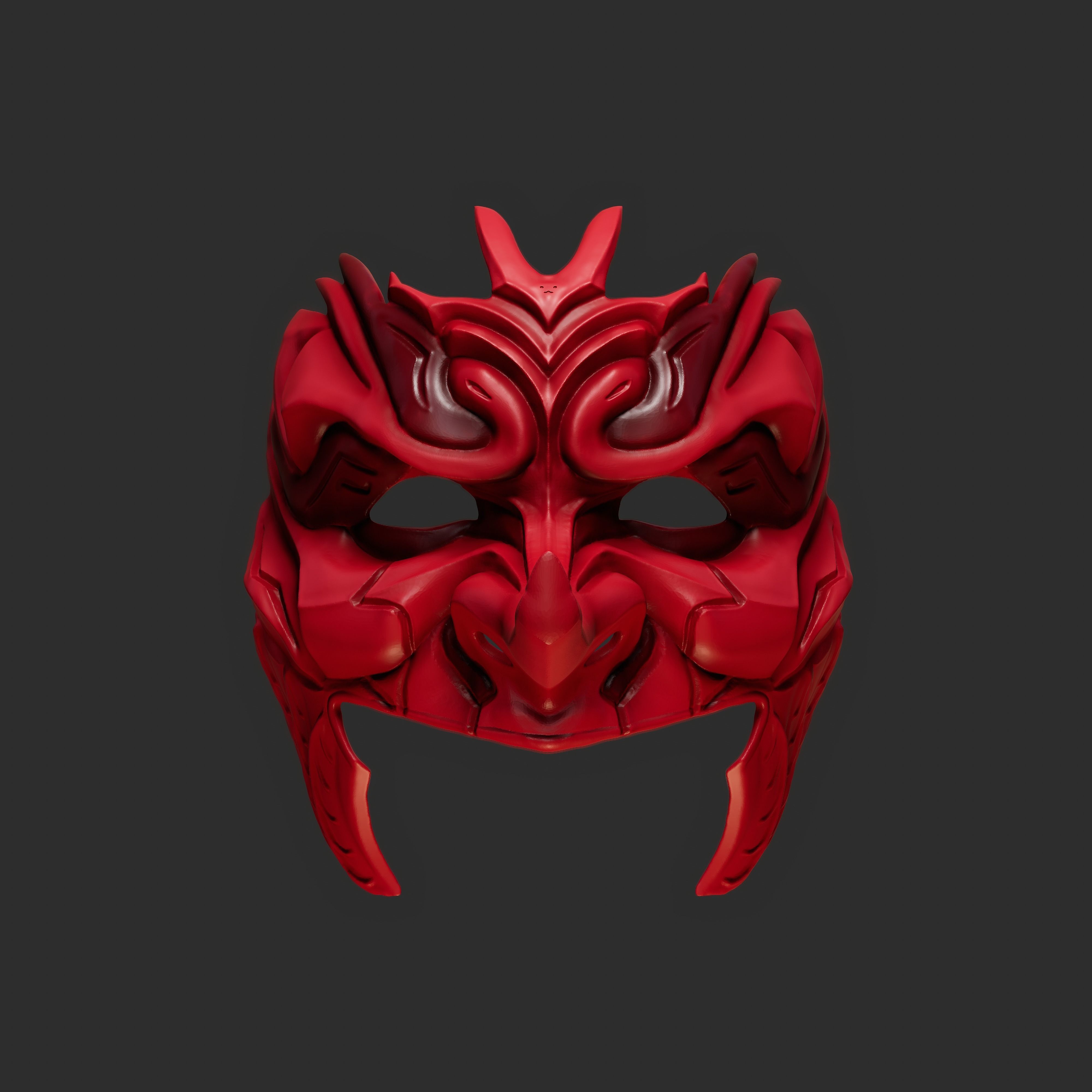 Tengu Half Face Oni Mask 16 Masquerade 3D model 3D printable | CGTrader