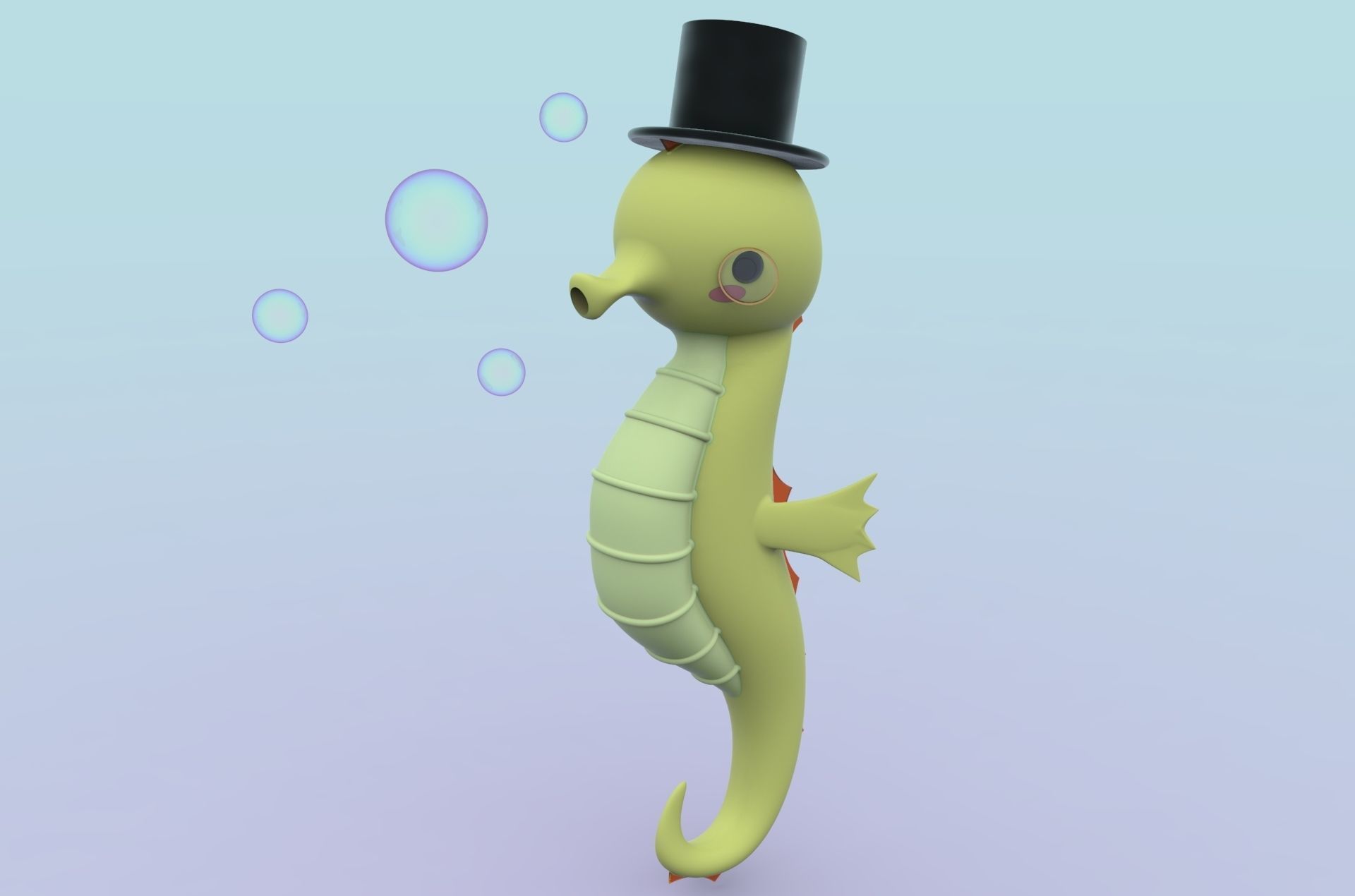 Cute Sea Horse 3D model 3D printable | CGTrader