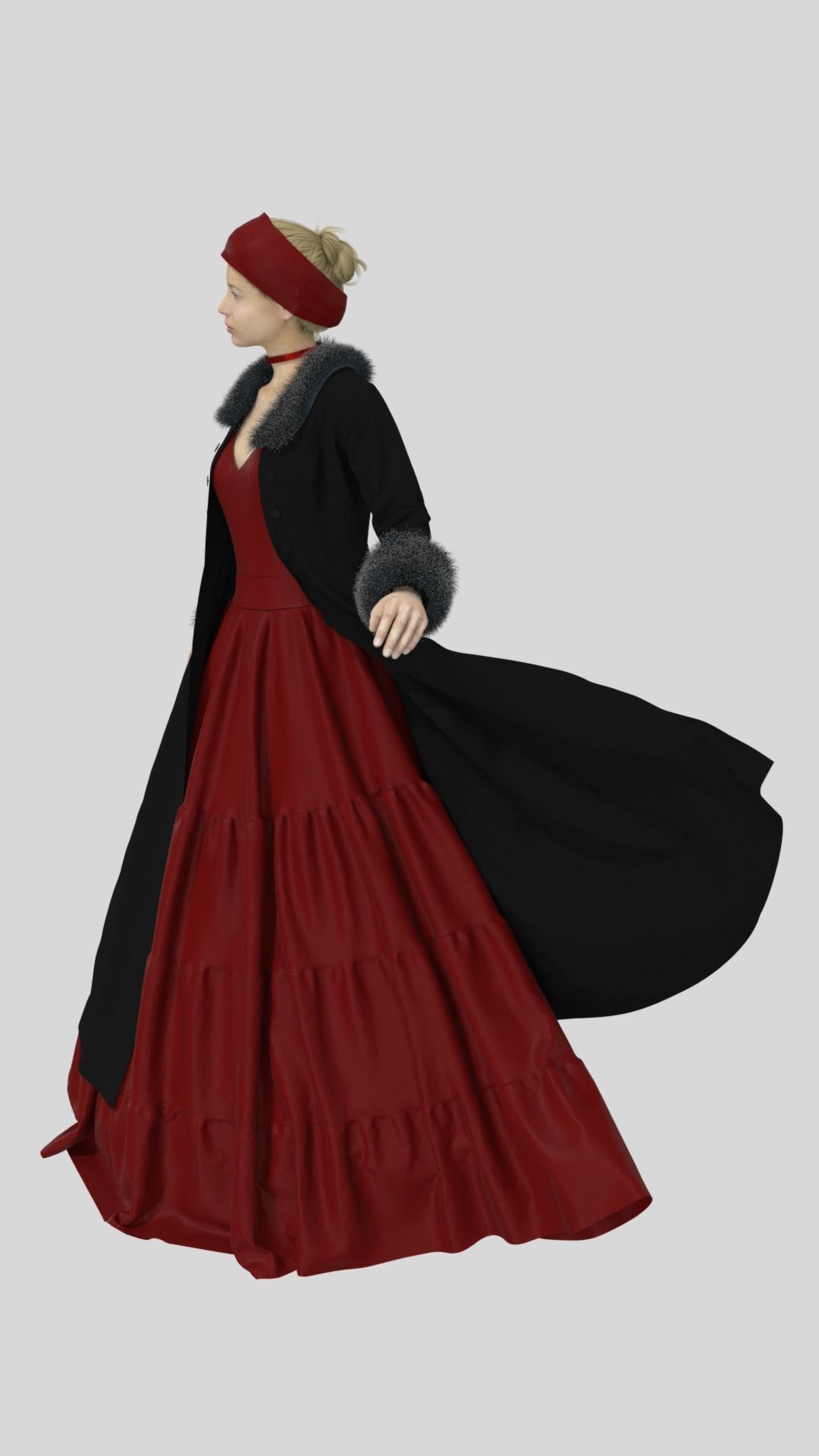 Madam Victorian Dress 3D model rigged | CGTrader