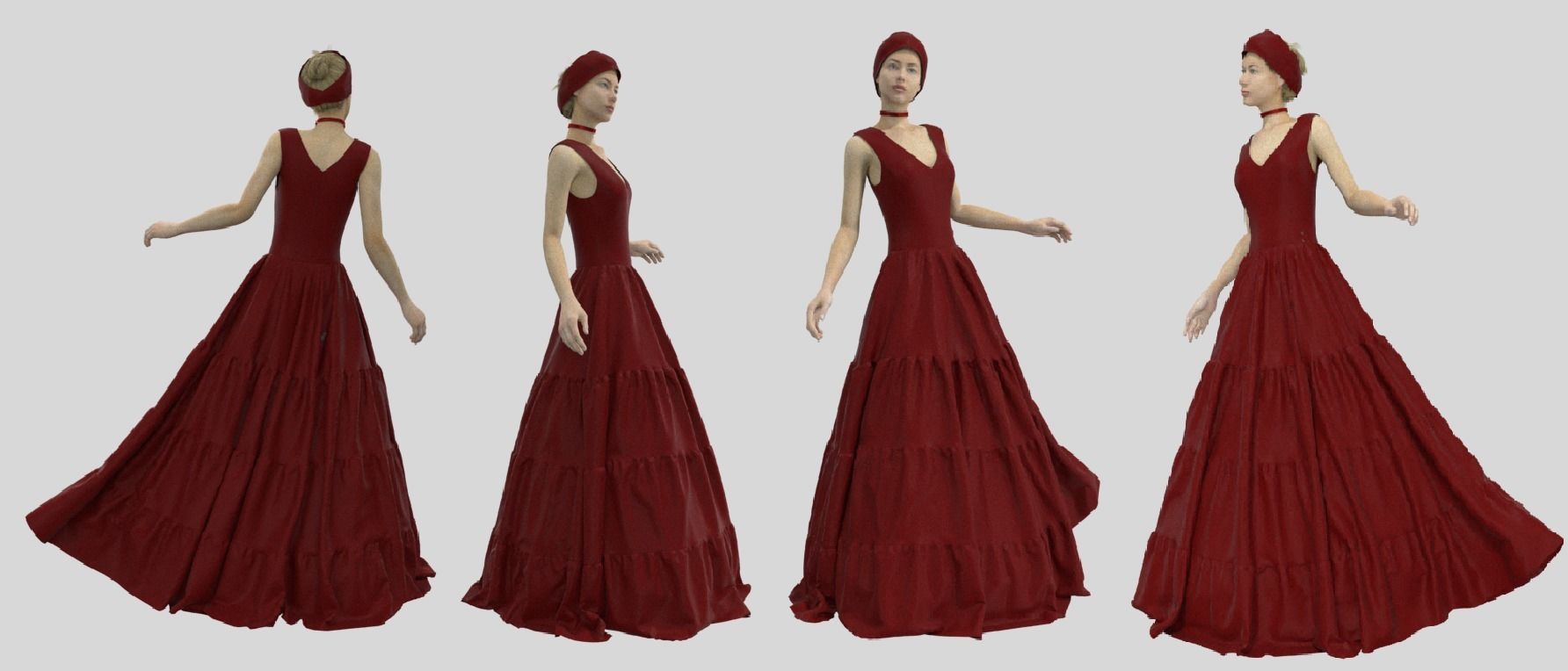 Madam Victorian Dress 3D model rigged | CGTrader