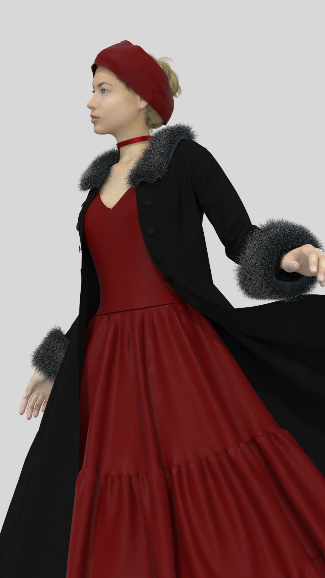 Madam Victorian Dress 3D model rigged | CGTrader