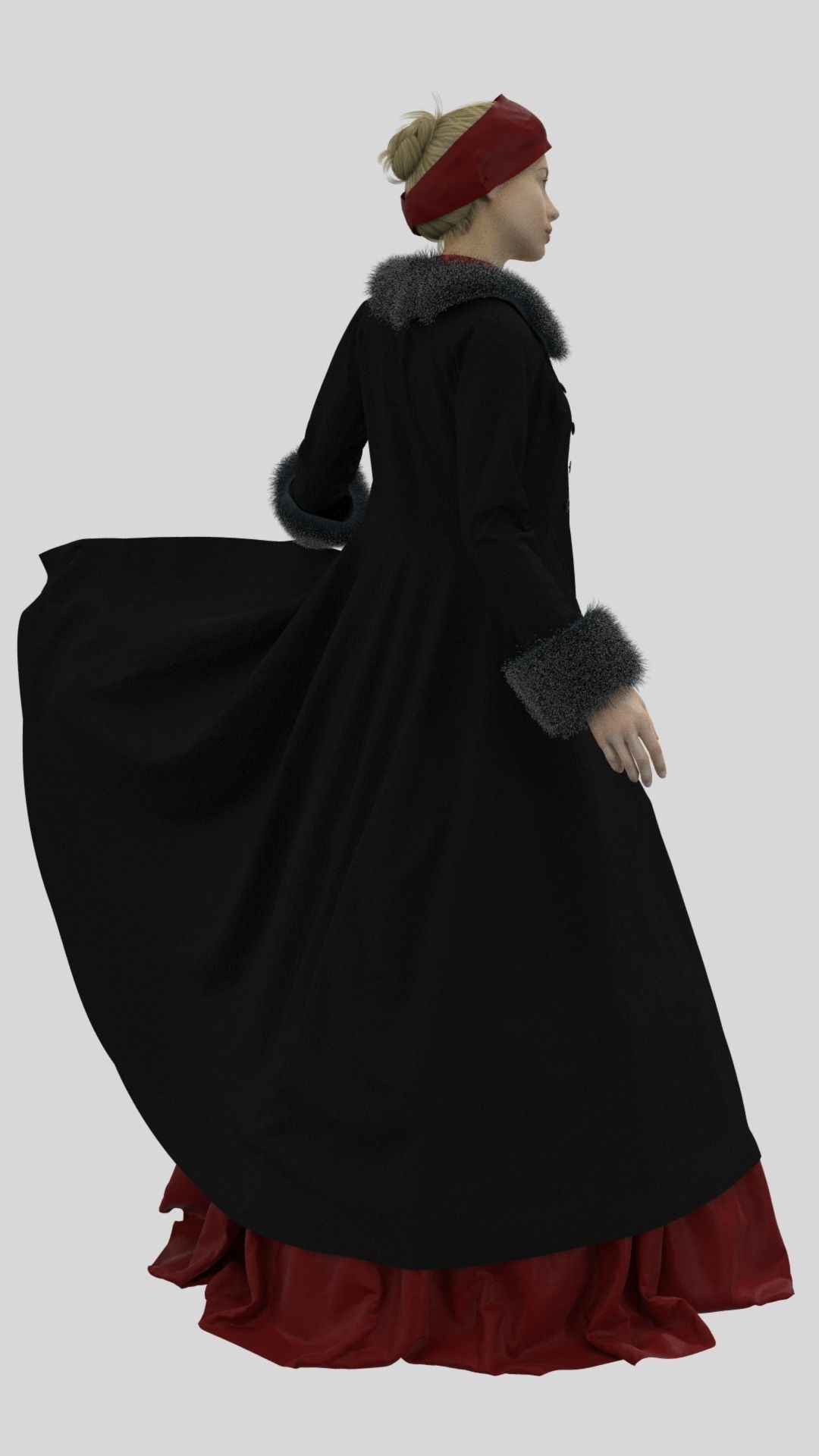 Madam Victorian Dress 3D model rigged | CGTrader