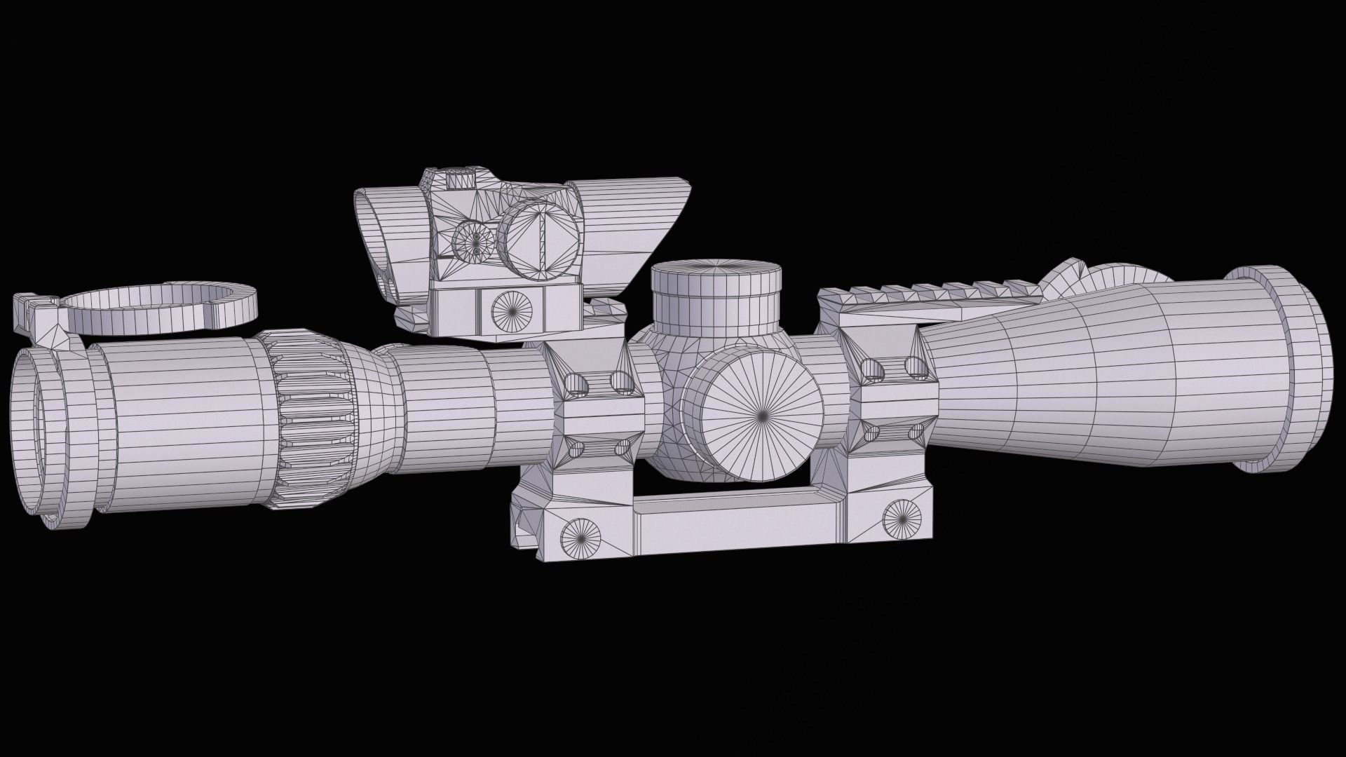 3D model Rifle scope SCHMIDT BENDER 3-20 with Red Dot aimpoint Micro H2 ...
