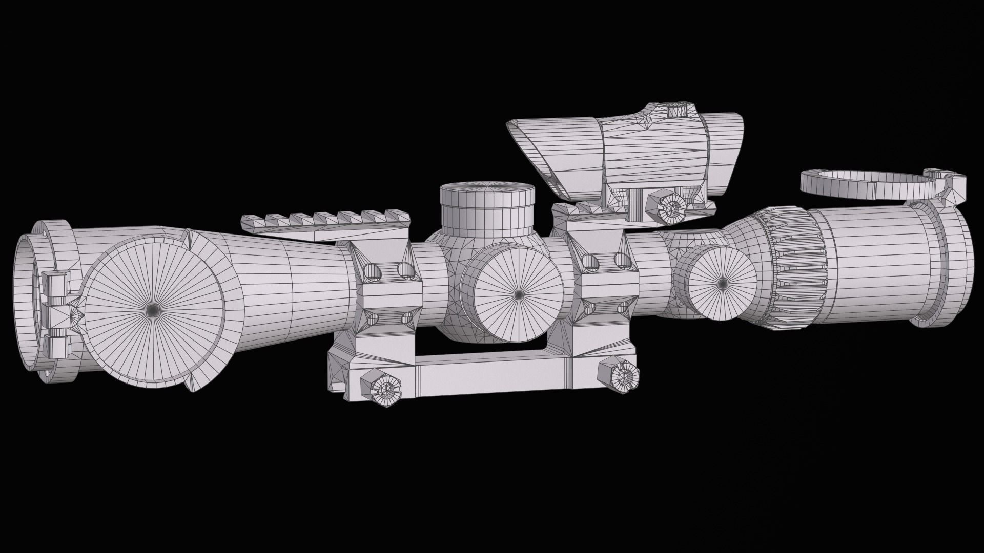 3D model Rifle scope SCHMIDT BENDER 3-20 with Red Dot aimpoint Micro H2 ...