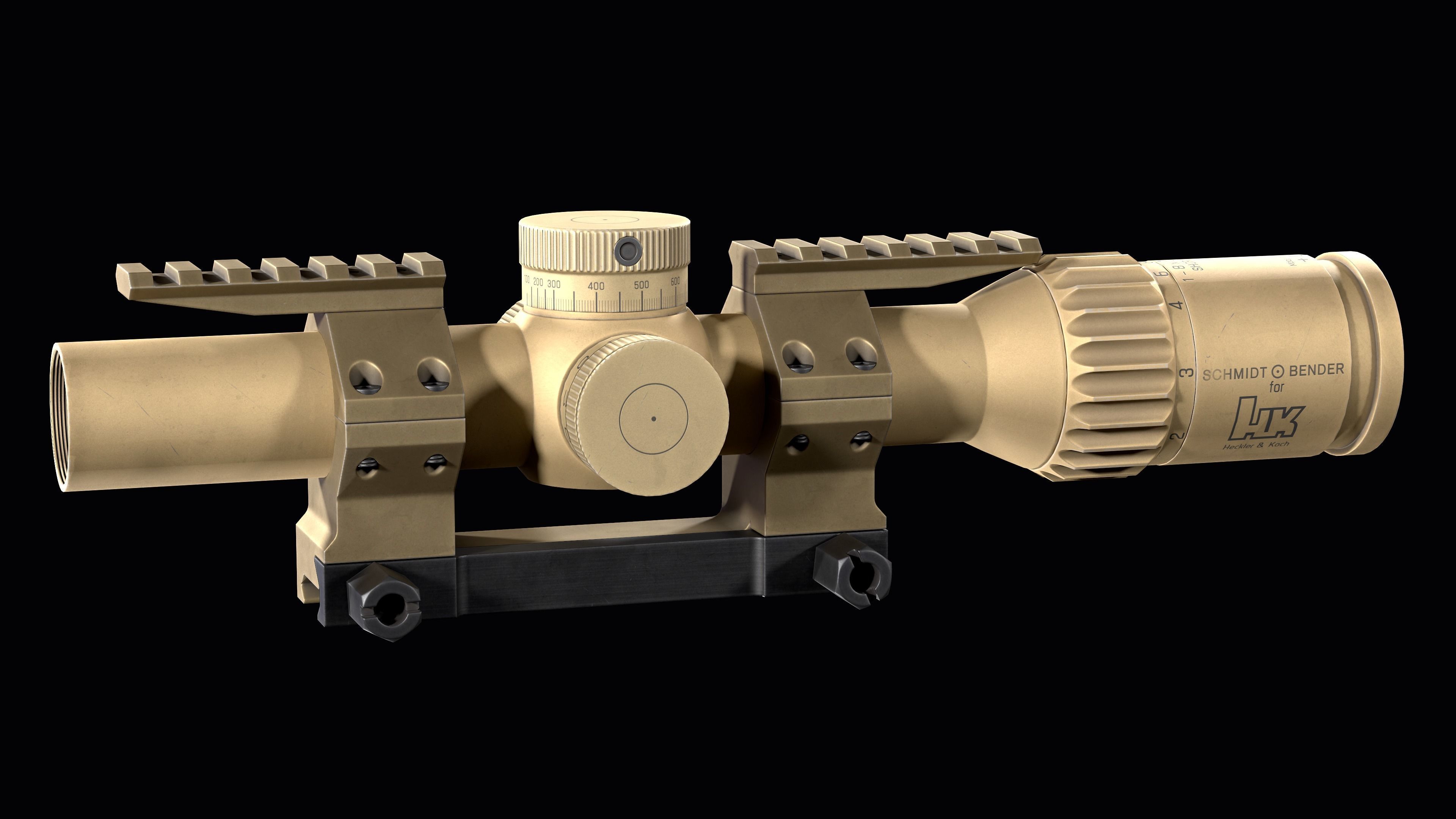 3D model Rifle scope SCHMIDT BENDER 1-8 PM2 VR / AR / low-poly | CGTrader