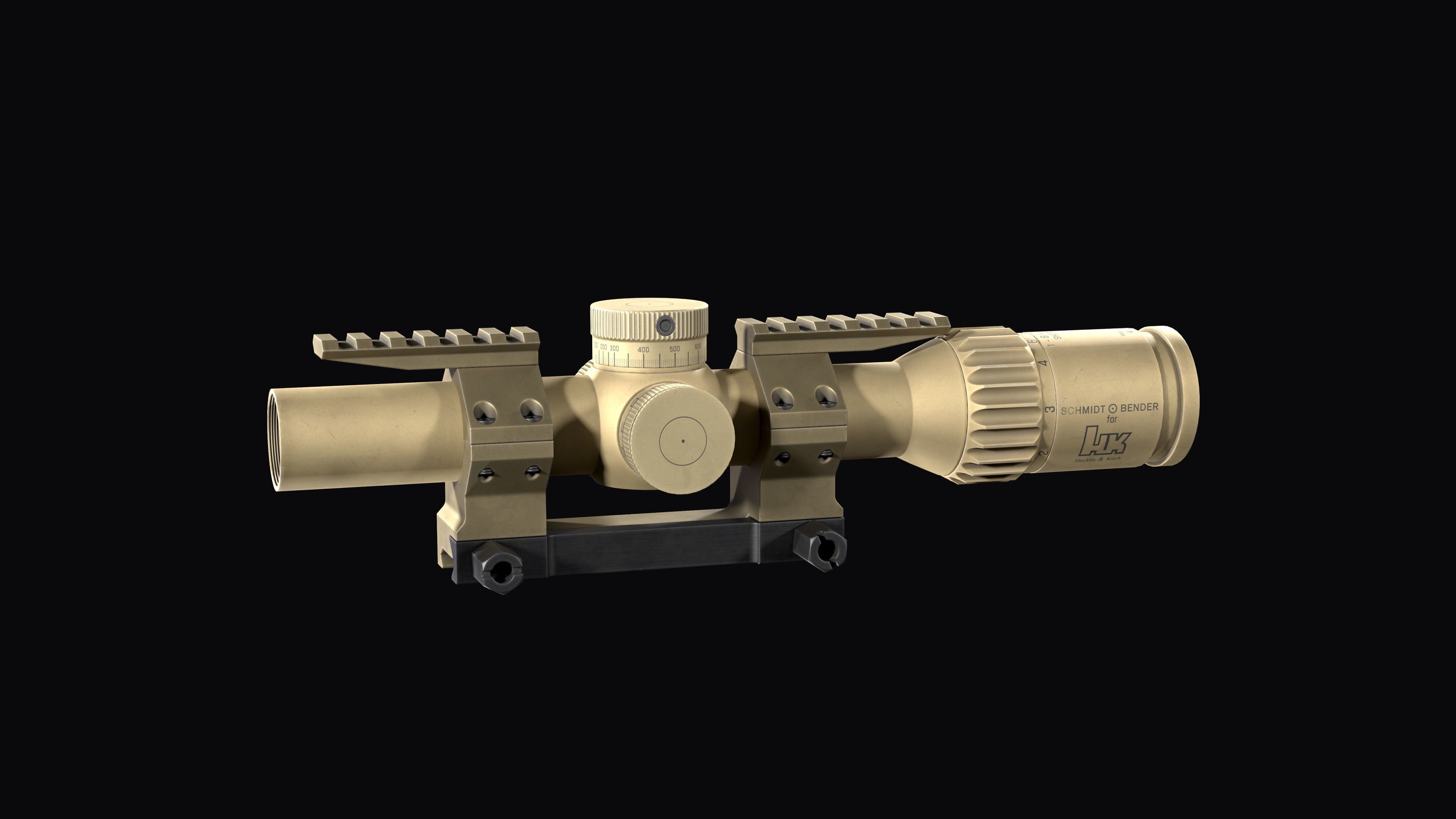 3D model Rifle scope SCHMIDT BENDER 1-8 PM2 VR / AR / low-poly | CGTrader