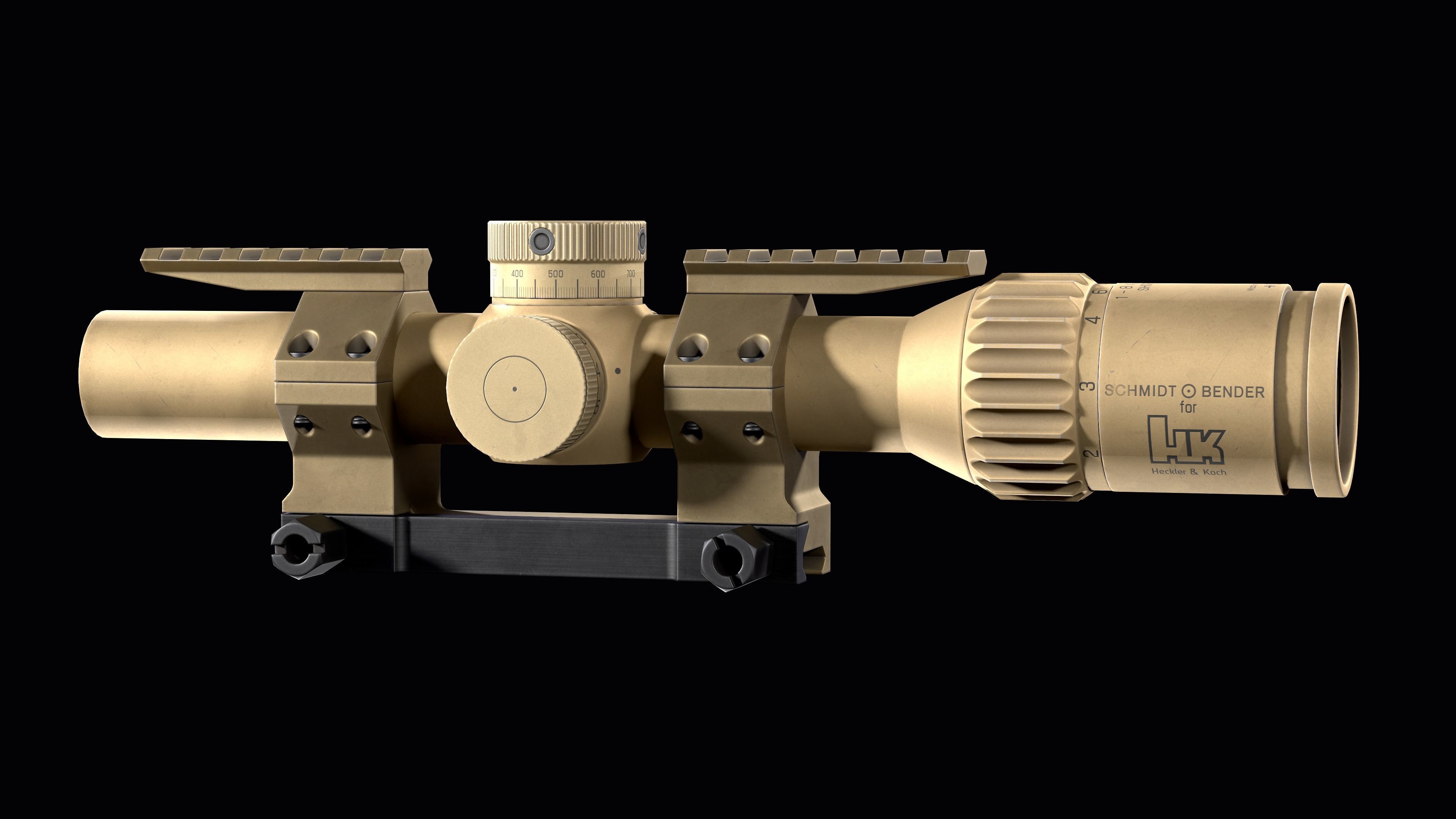3D model Rifle scope SCHMIDT BENDER 1-8 PM2 VR / AR / low-poly | CGTrader