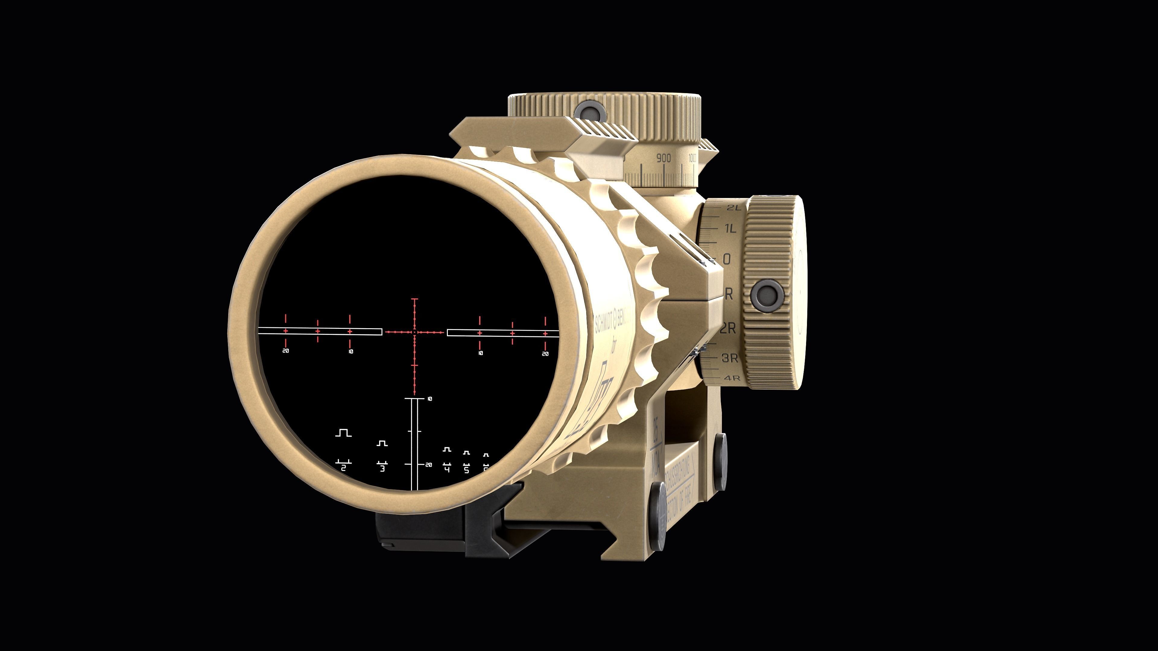 3D model Rifle scope SCHMIDT BENDER 1-8 PM2 VR / AR / low-poly | CGTrader