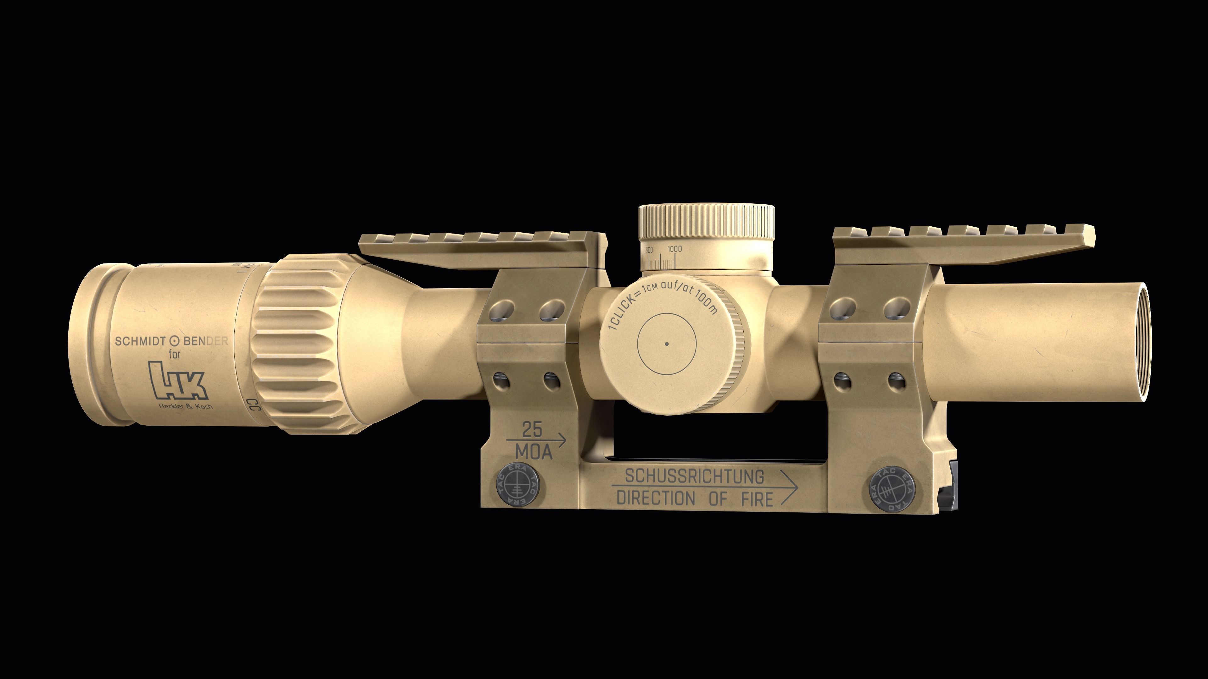 3D model Rifle scope SCHMIDT BENDER 1-8 PM2 VR / AR / low-poly | CGTrader