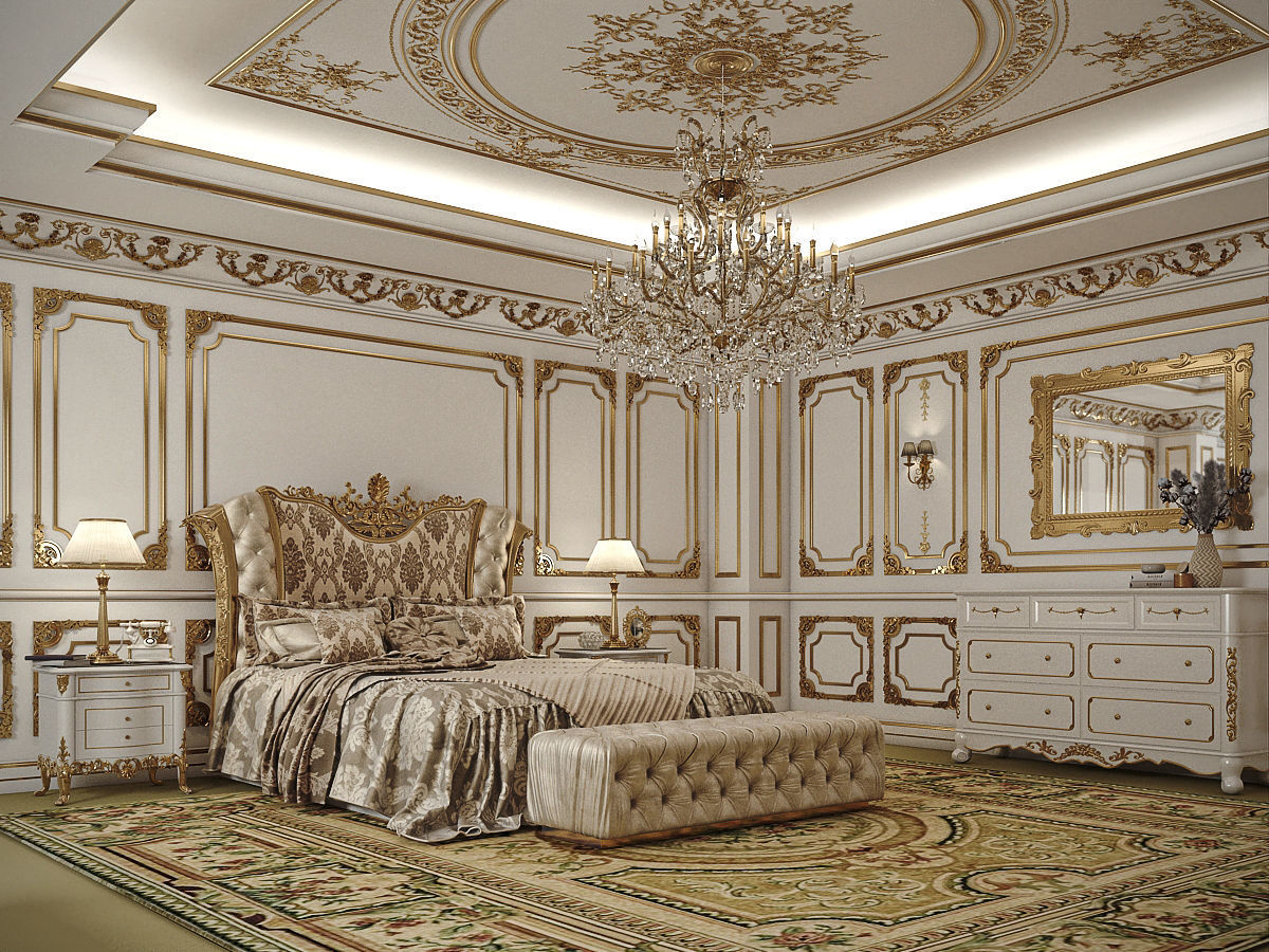 Classic Master Bedroom - Louis XV french style 3D model | CGTrader