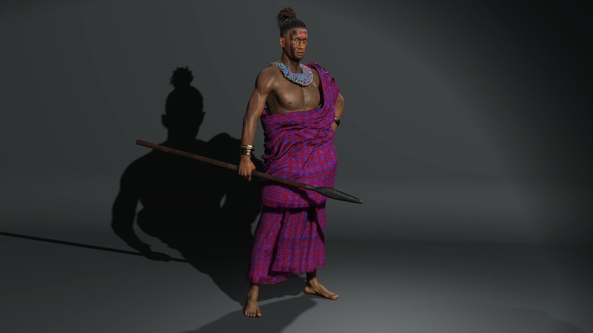 maasai warrior High quality character full Rigged and Animated 3D model ...