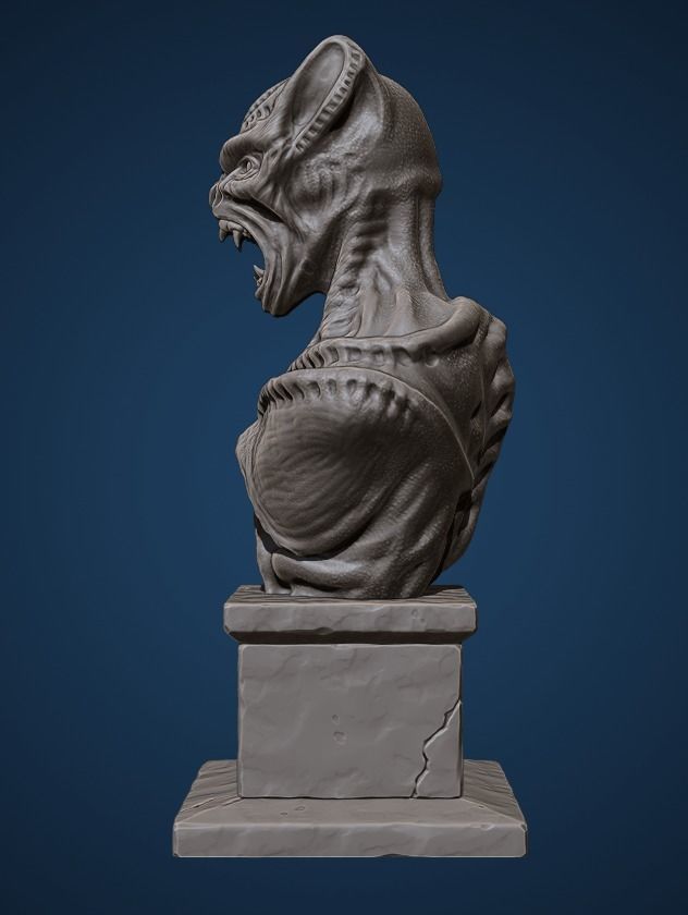 Bat Creature Bust for 3D Print 3D model 3D printable | CGTrader