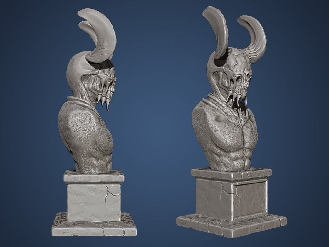 Demon Bust for 3D Print 3D model 3D printable | CGTrader
