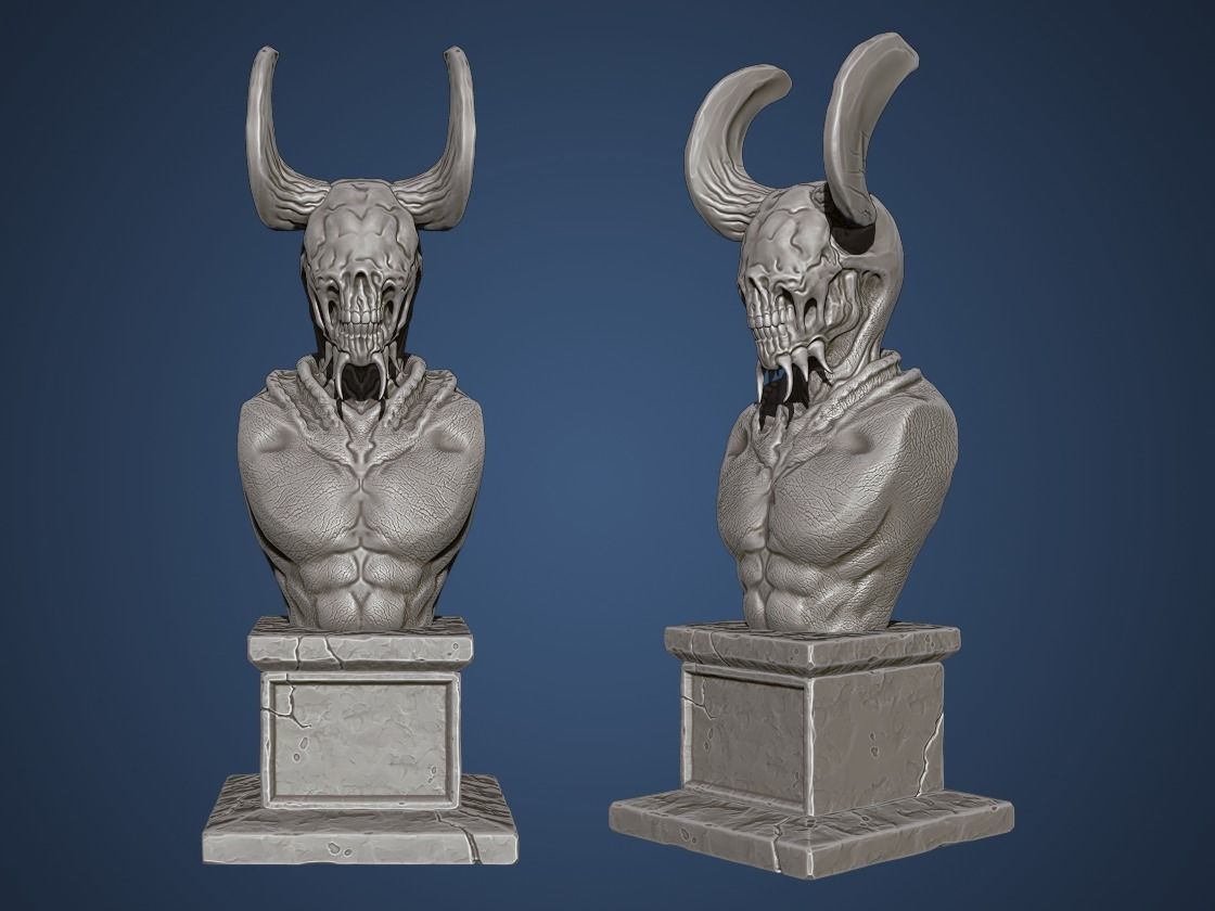 Demon Bust for 3D Print 3D model 3D printable | CGTrader