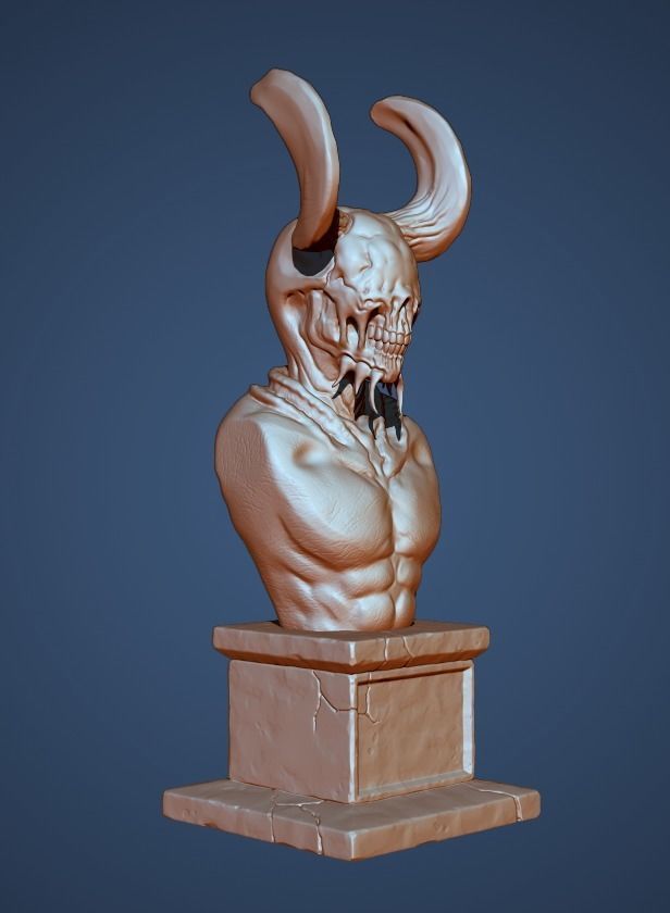 Demon Bust for 3D Print 3D model 3D printable | CGTrader