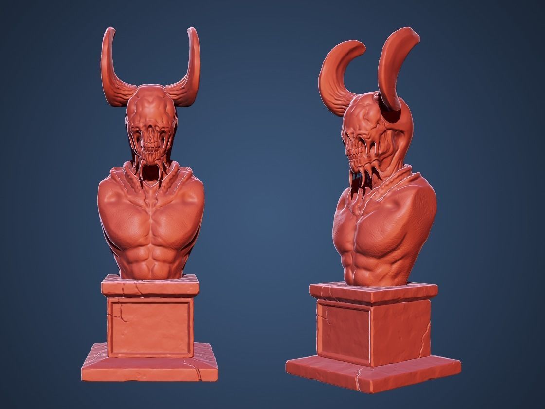Demon Bust for 3D Print 3D model 3D printable | CGTrader