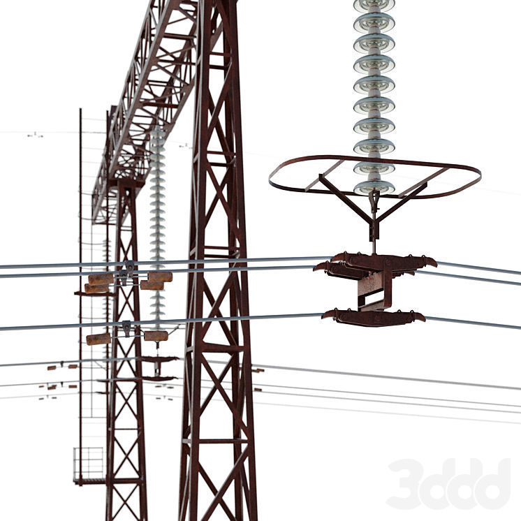 500 kV transmission line intermediate support 3D model | CGTrader