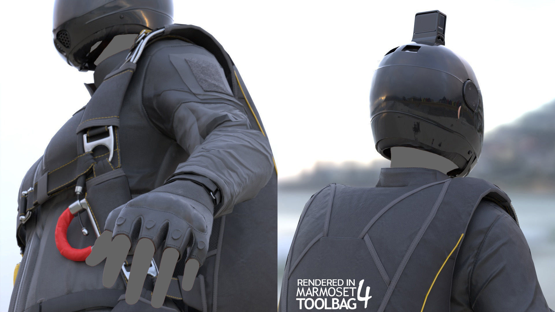 3D model Female Skydiving Suit VR / AR / low-poly | CGTrader