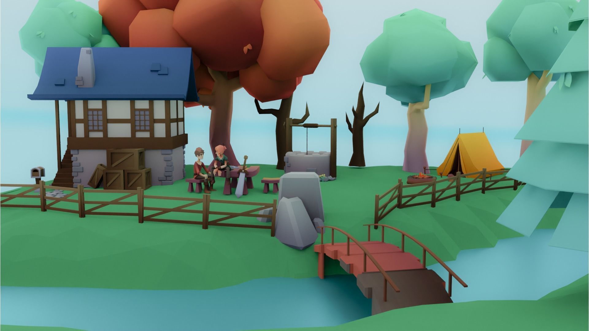 3D model Low Poly Adventure Set VR / AR / low-poly | CGTrader