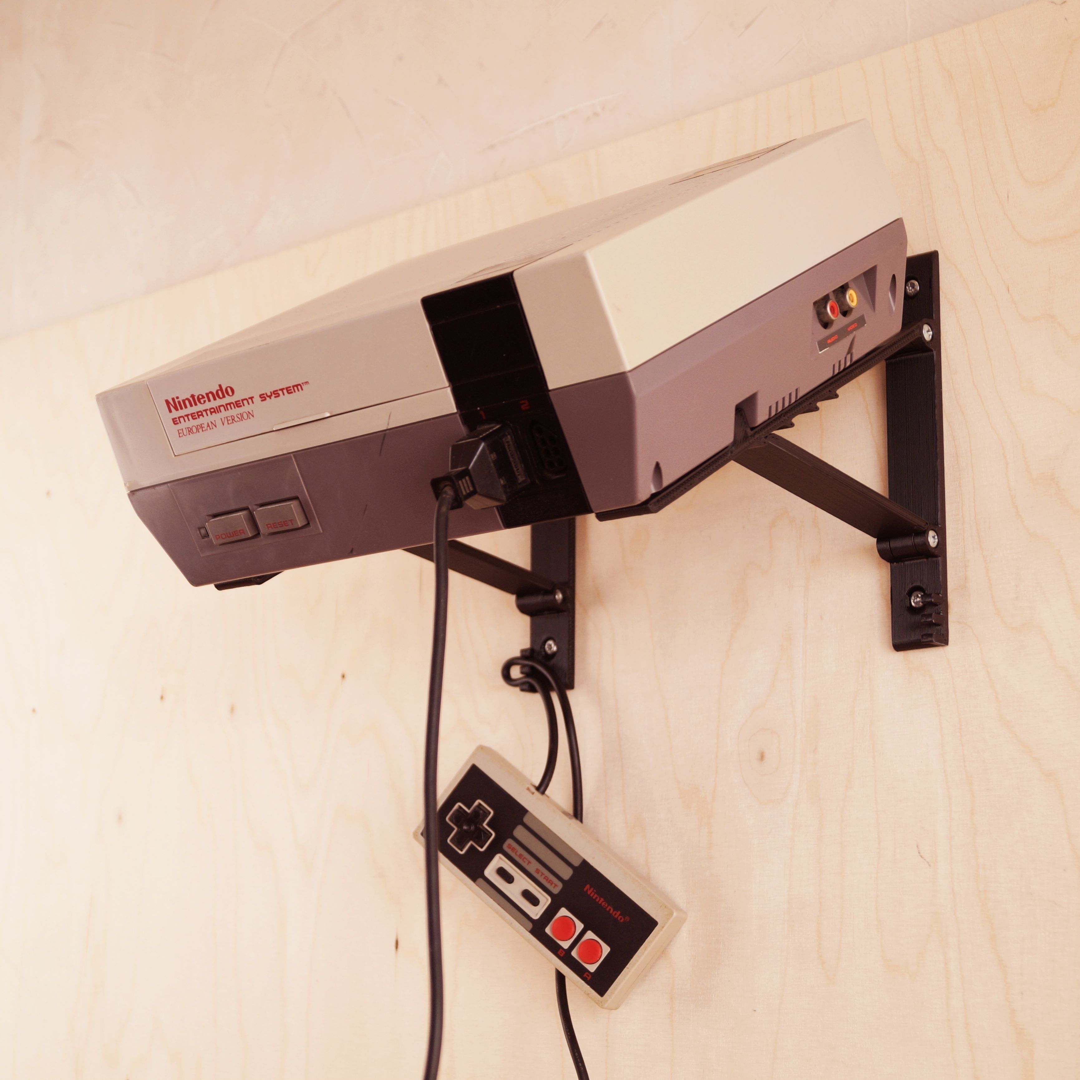 Wall Mount Nintendo NES Adjustable Angle Controller Holder 3D model 3D ...