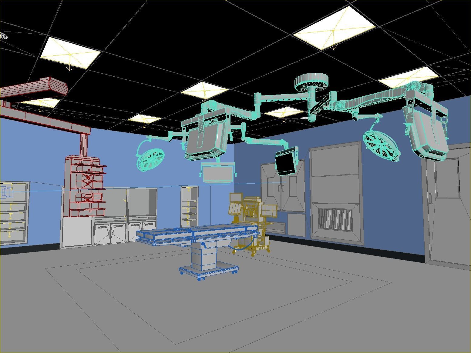 Surgical operating room with equipment 3D model | CGTrader