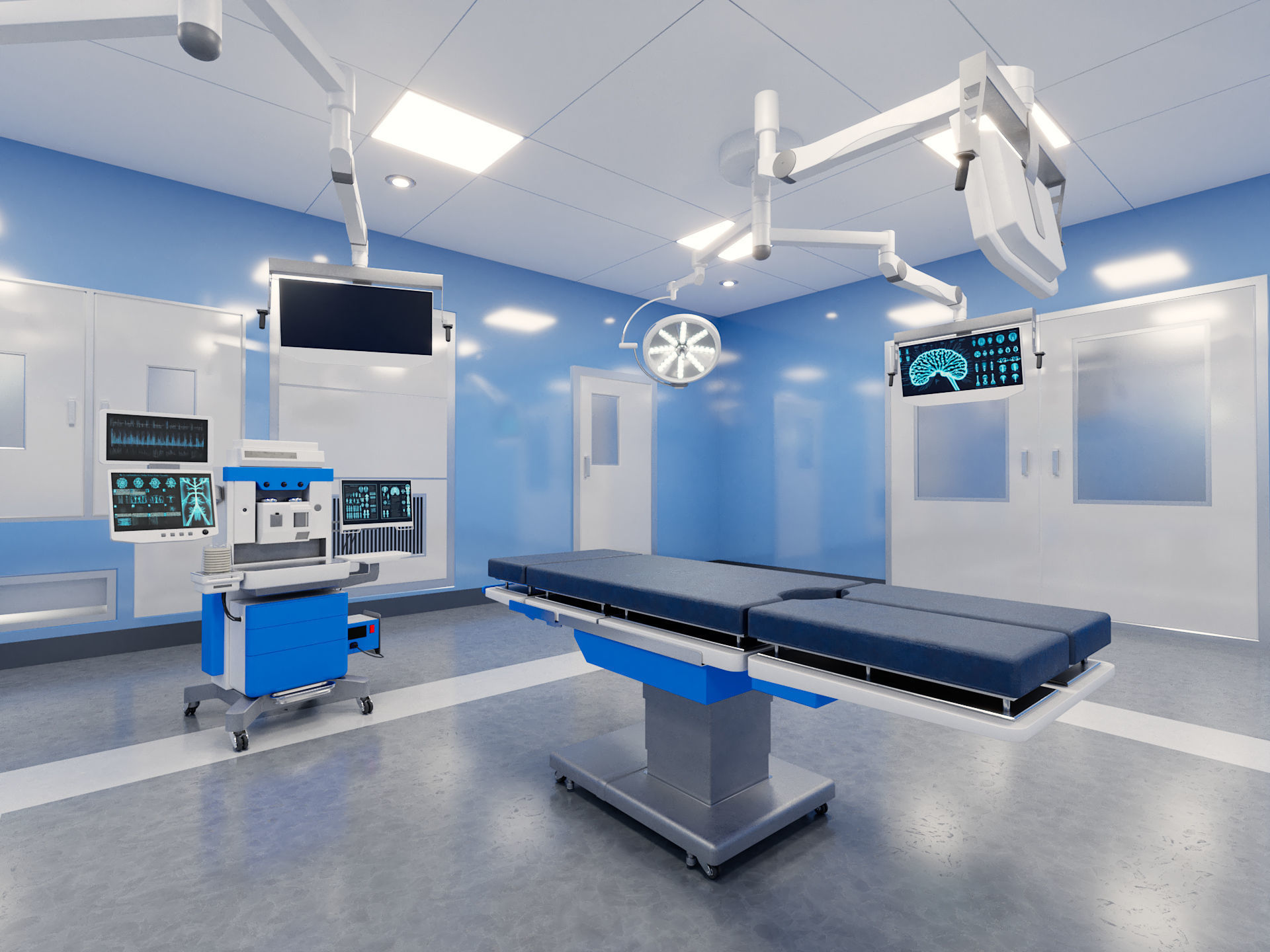 Surgical operating room with equipment 3D model | CGTrader