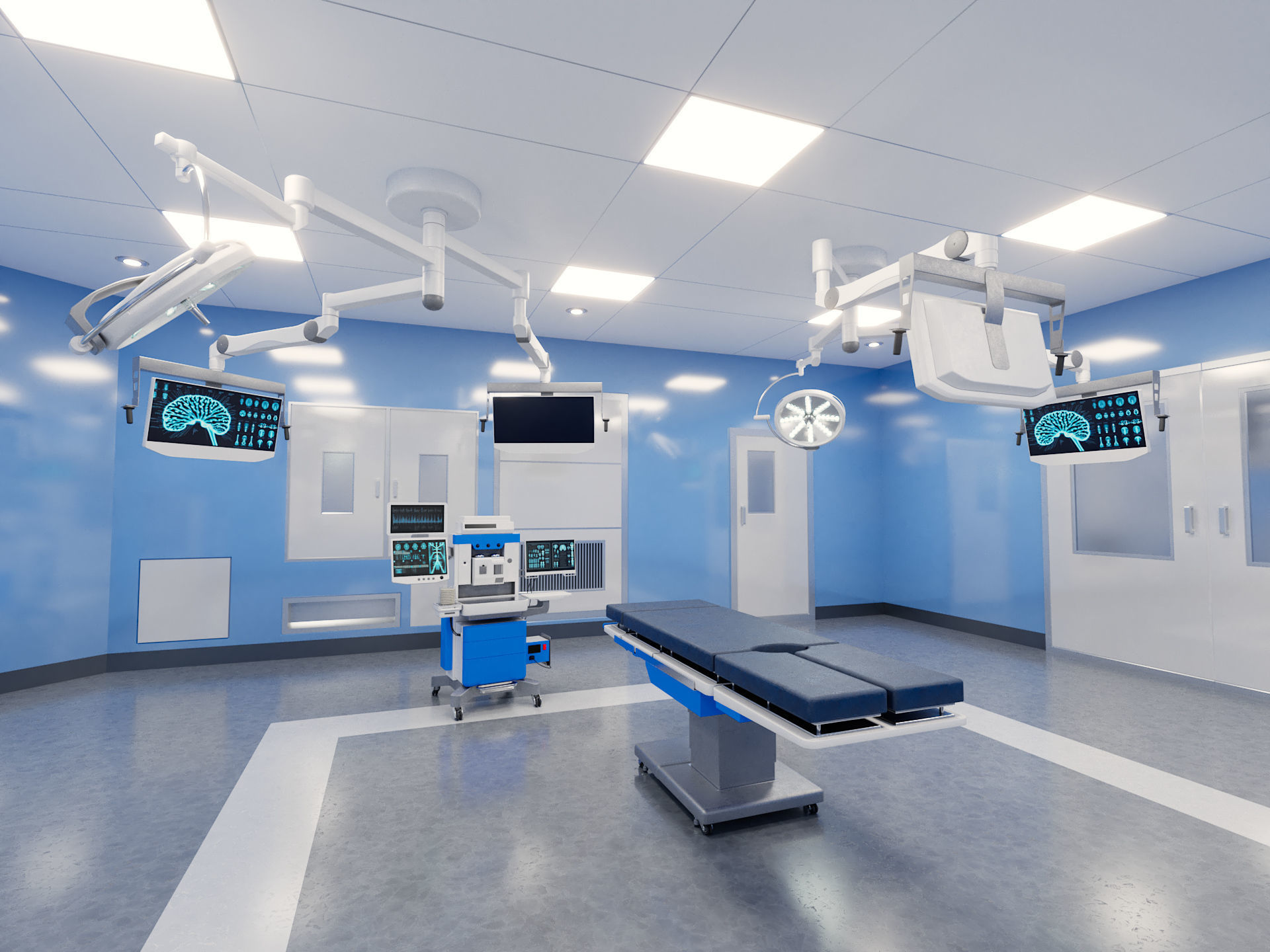 Surgical operating room with equipment 3D model | CGTrader