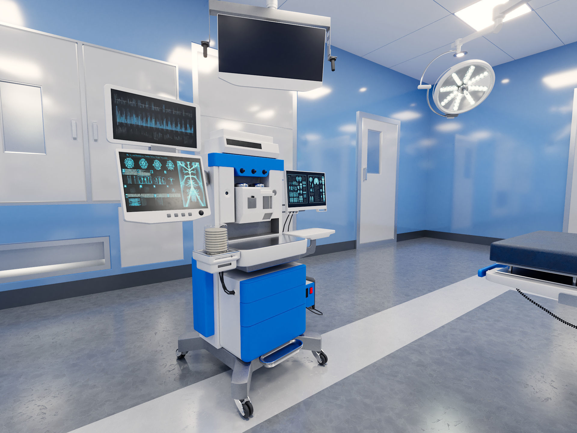 Surgical operating room with equipment 3D model | CGTrader