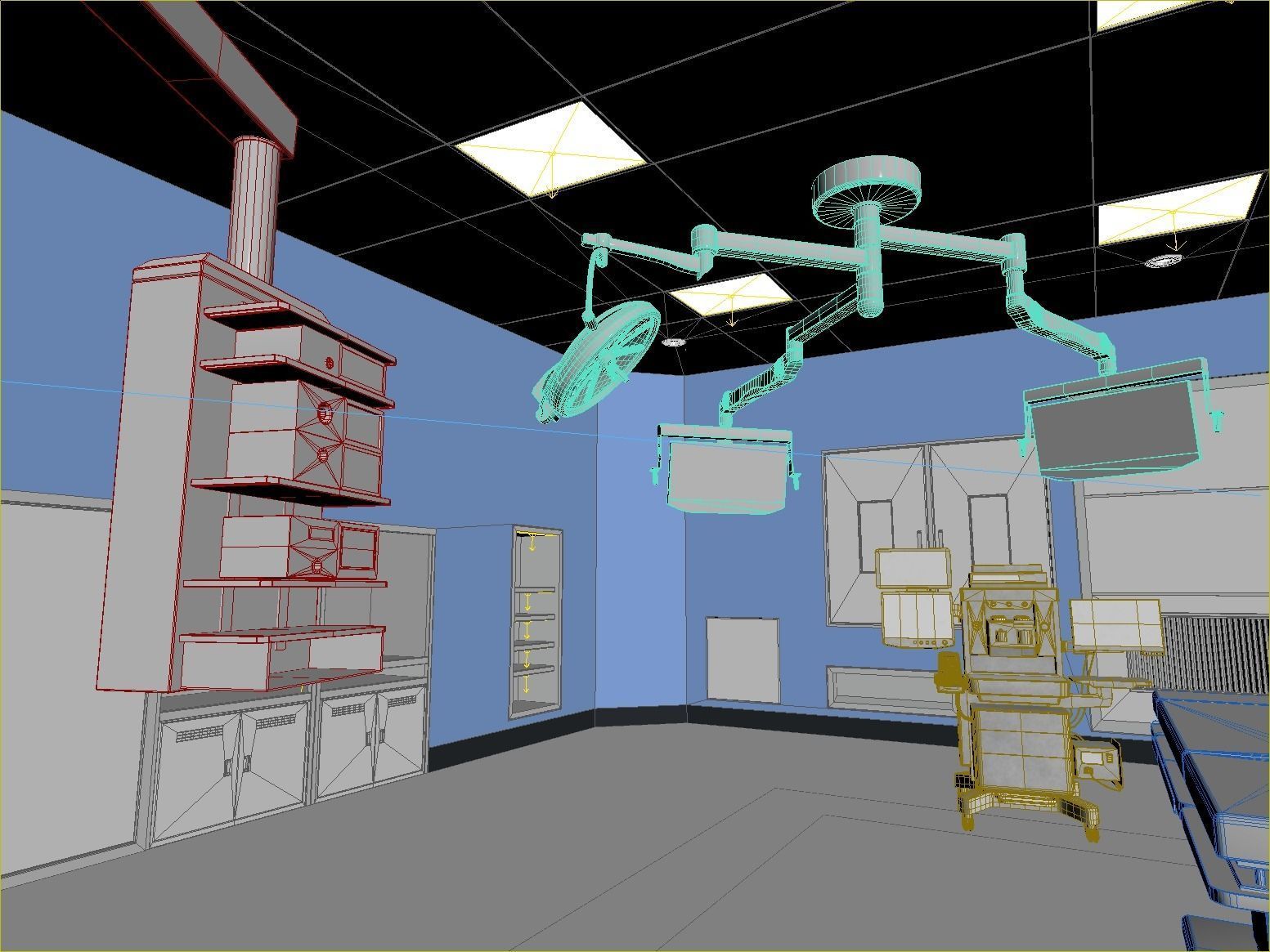 Surgical operating room with equipment 3D model | CGTrader