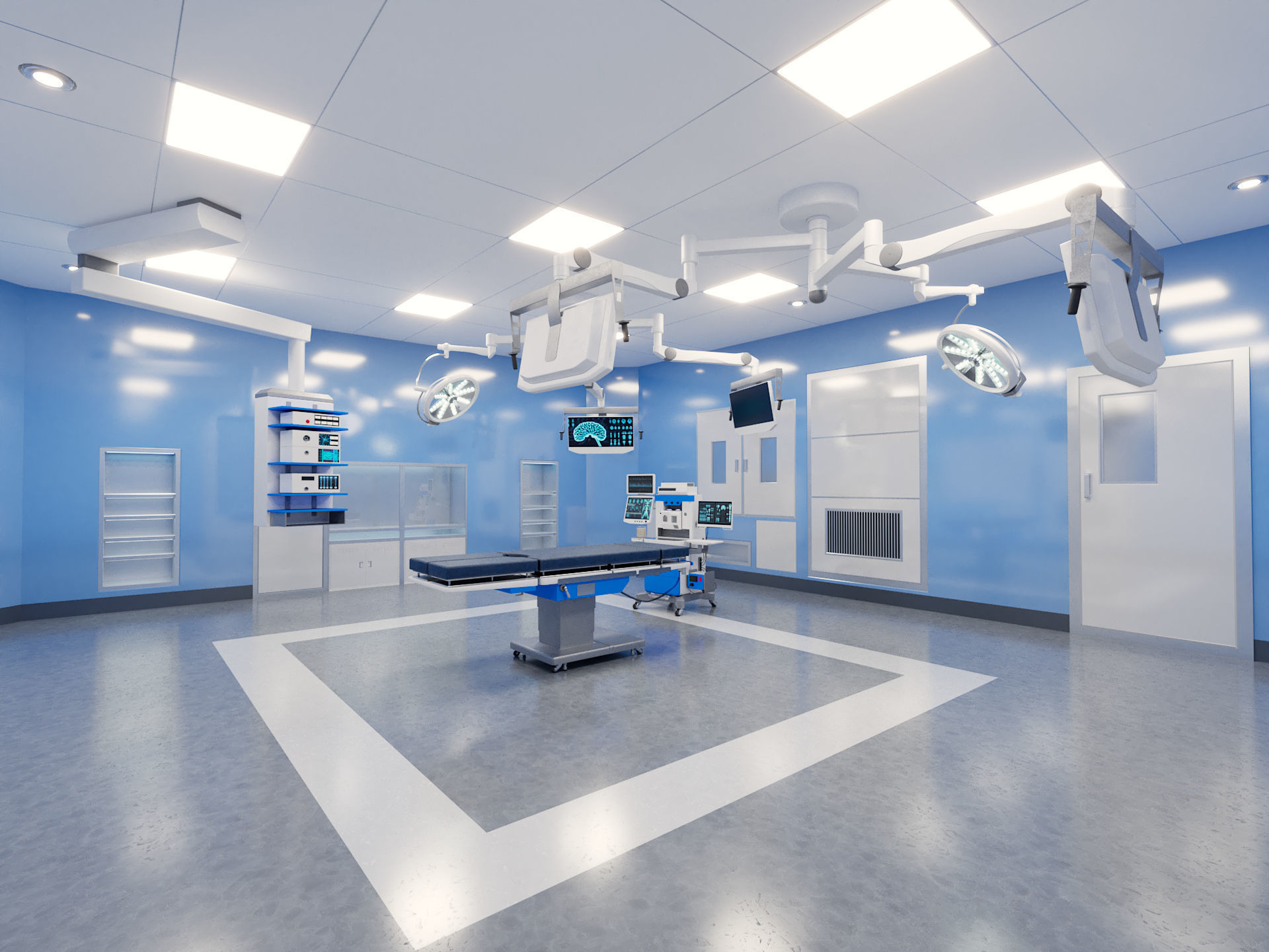 Surgical operating room with equipment 3D model | CGTrader