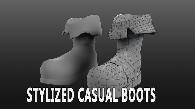 Stylised Casual Boots l Game Ready Model Free sample free VR / AR / low ...