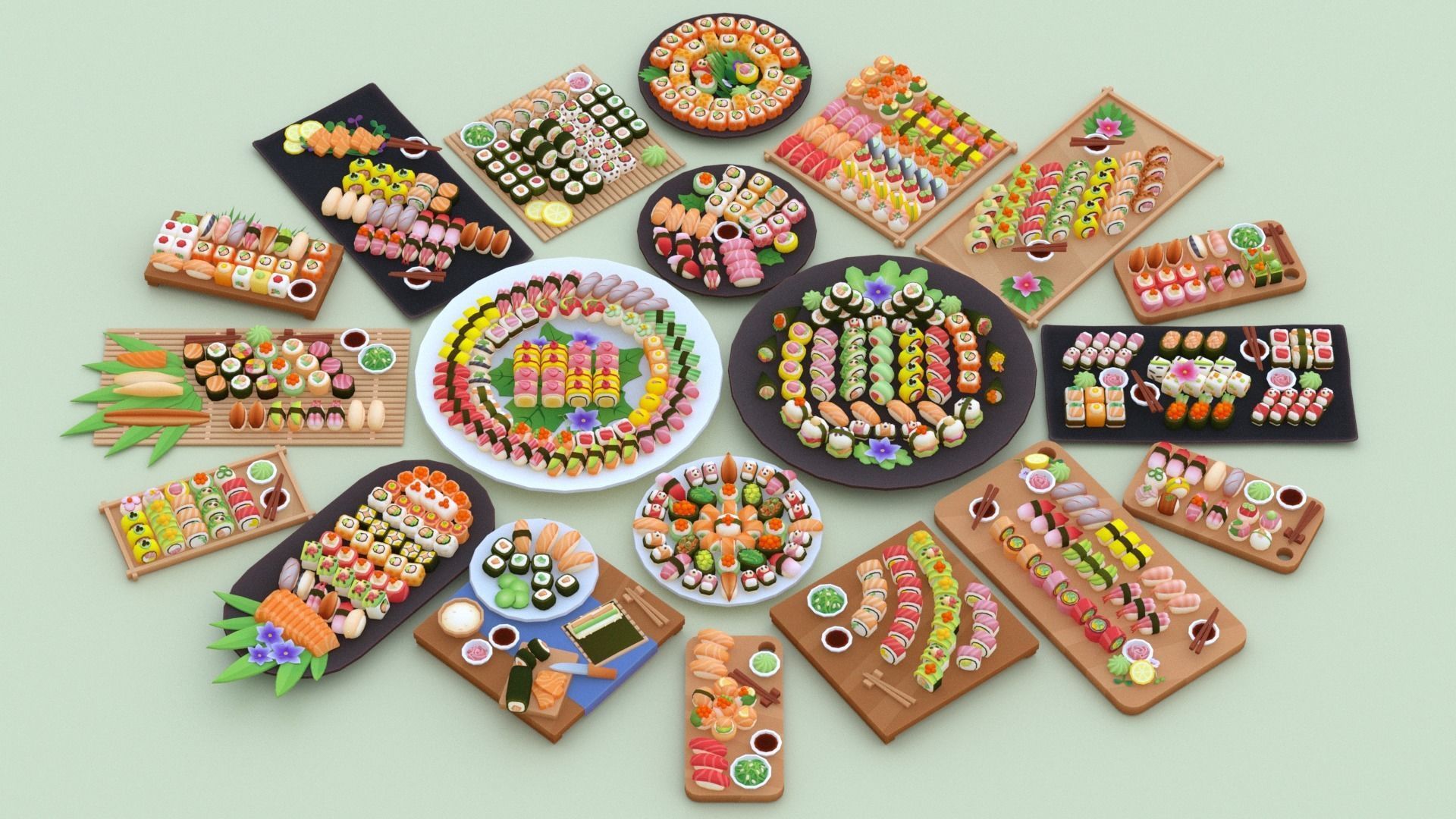 3D model GASTRO Sushi Food Pack VR / AR / low-poly | CGTrader