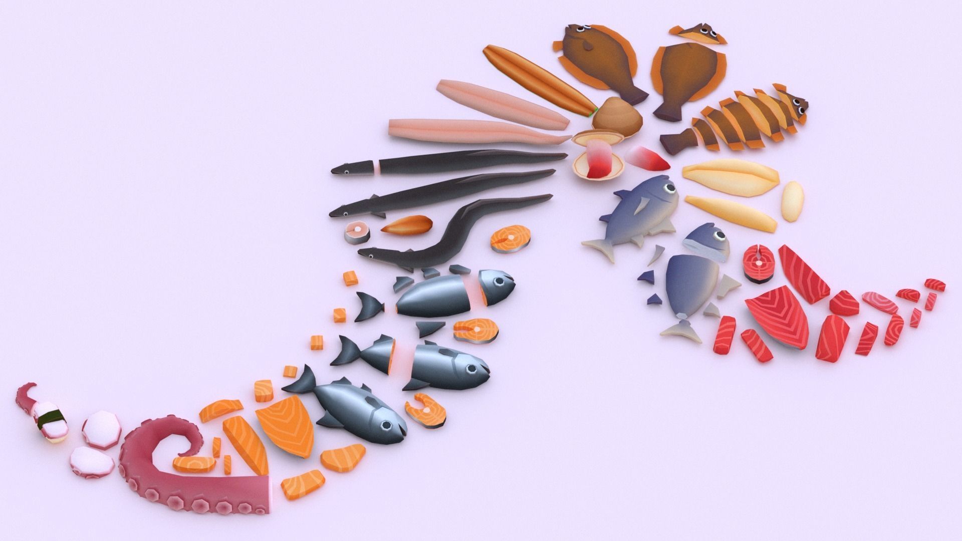 3D model GASTRO Sushi Food Pack VR / AR / low-poly | CGTrader