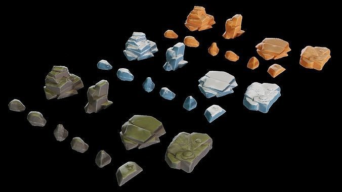 3D model Stylized Rock Pack VR / AR / low-poly | CGTrader