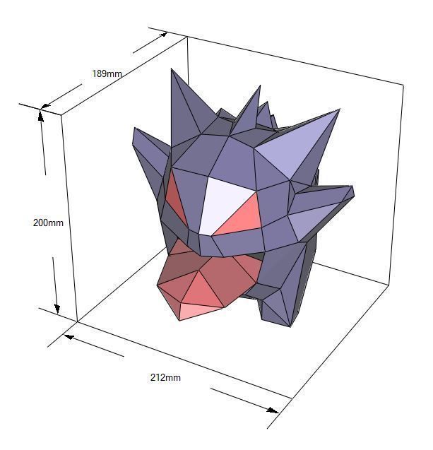 Gengar Pokemon PaperCraft Template 3D model | CGTrader