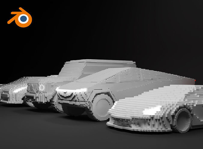 Low-poly VOXEL cars 3D collection 6 formats 3D model | CGTrader
